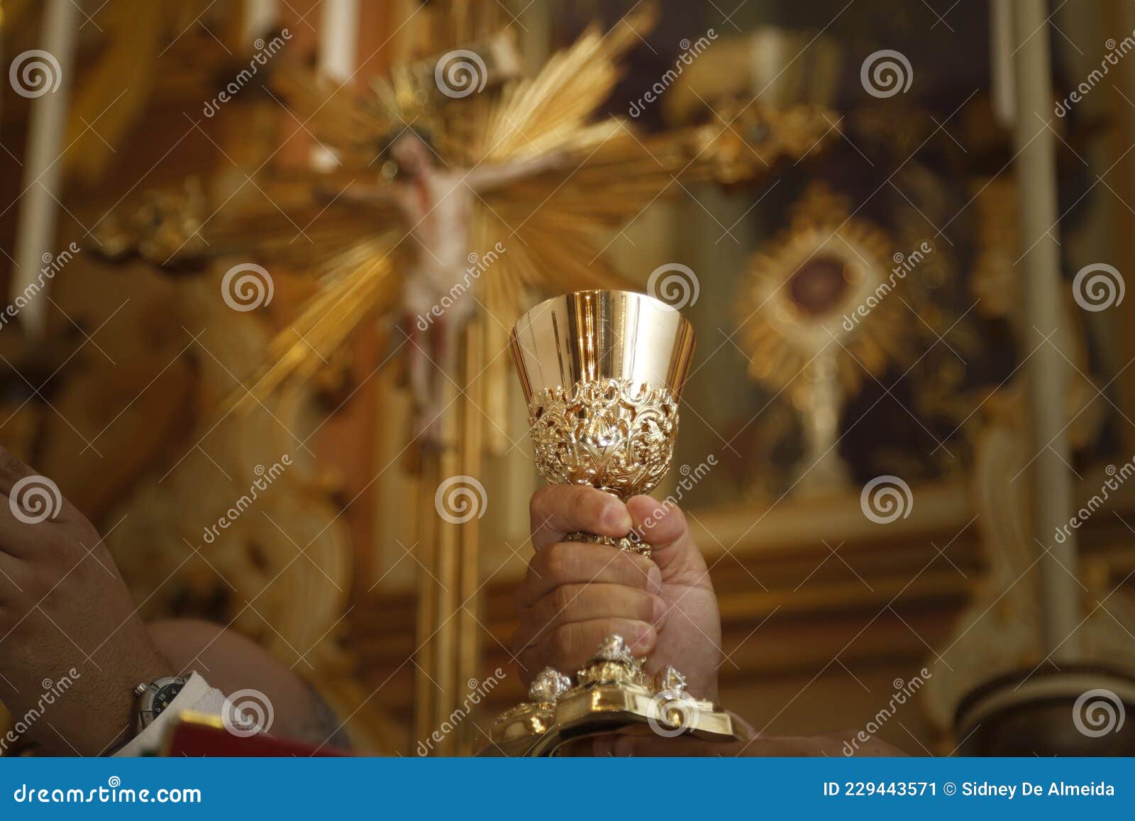 Consecration of Bread and Wafer Wine Stock Image - Image of holy ...