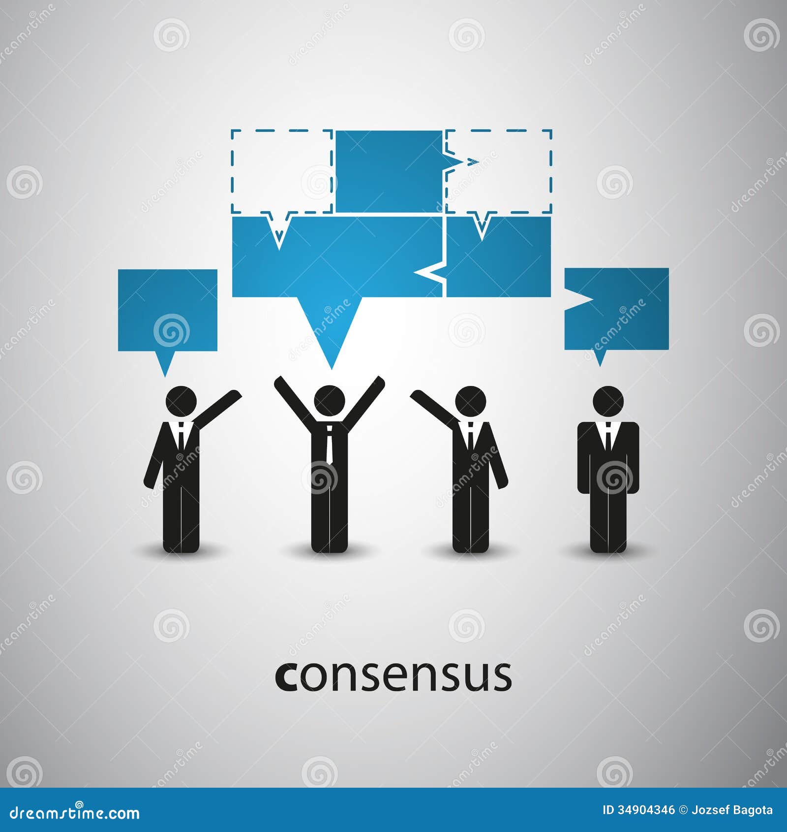 Consenso - Concepto De La Burbuja Del Discurso Ilustración del Vector ...