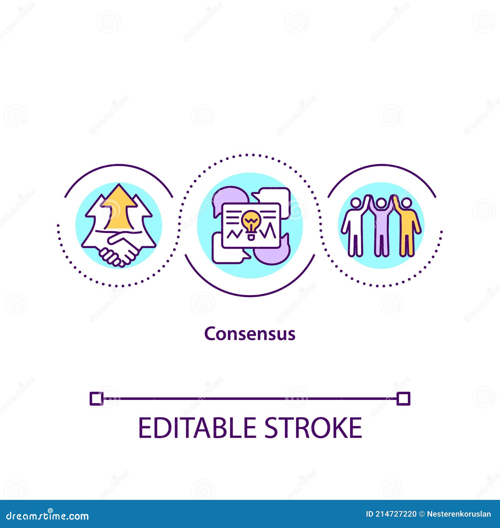 Consensus concept icon stock vector. Illustration of thinking - 214727220