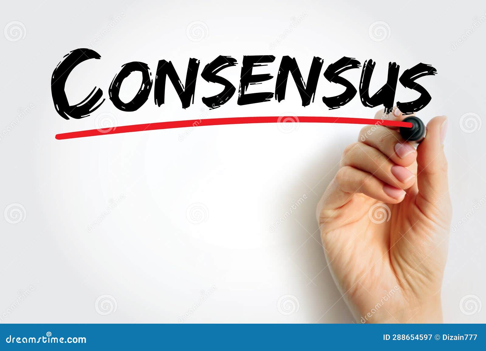 Consensus - Text On Wooden Cubes On A Blue Gradient Background Stock ...