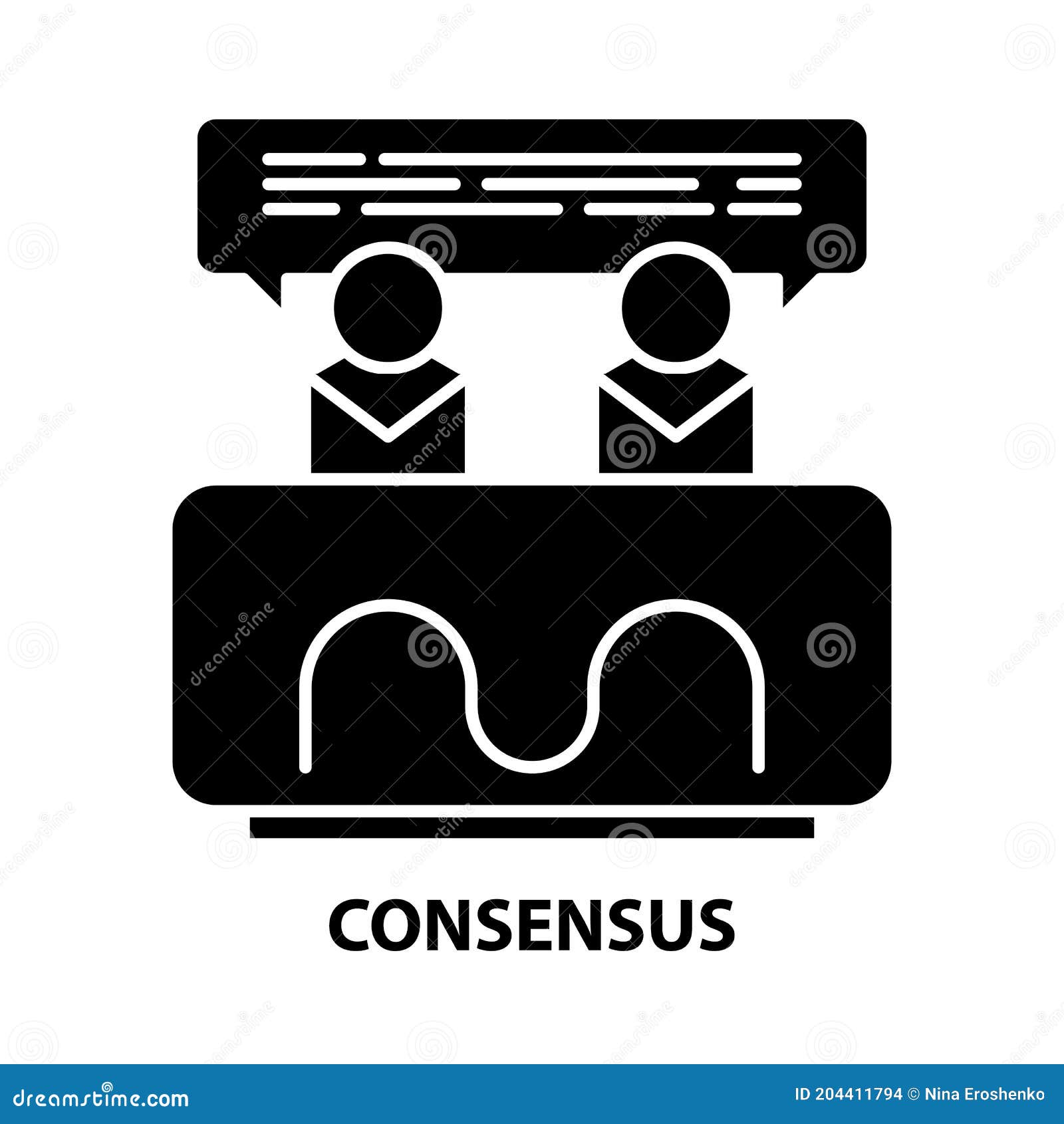 Consensus Icon, Black Vector Sign With Editable Strokes, Concept ... Consensus Icon, Black Vector Sign With Editable Strokes, Concept ...