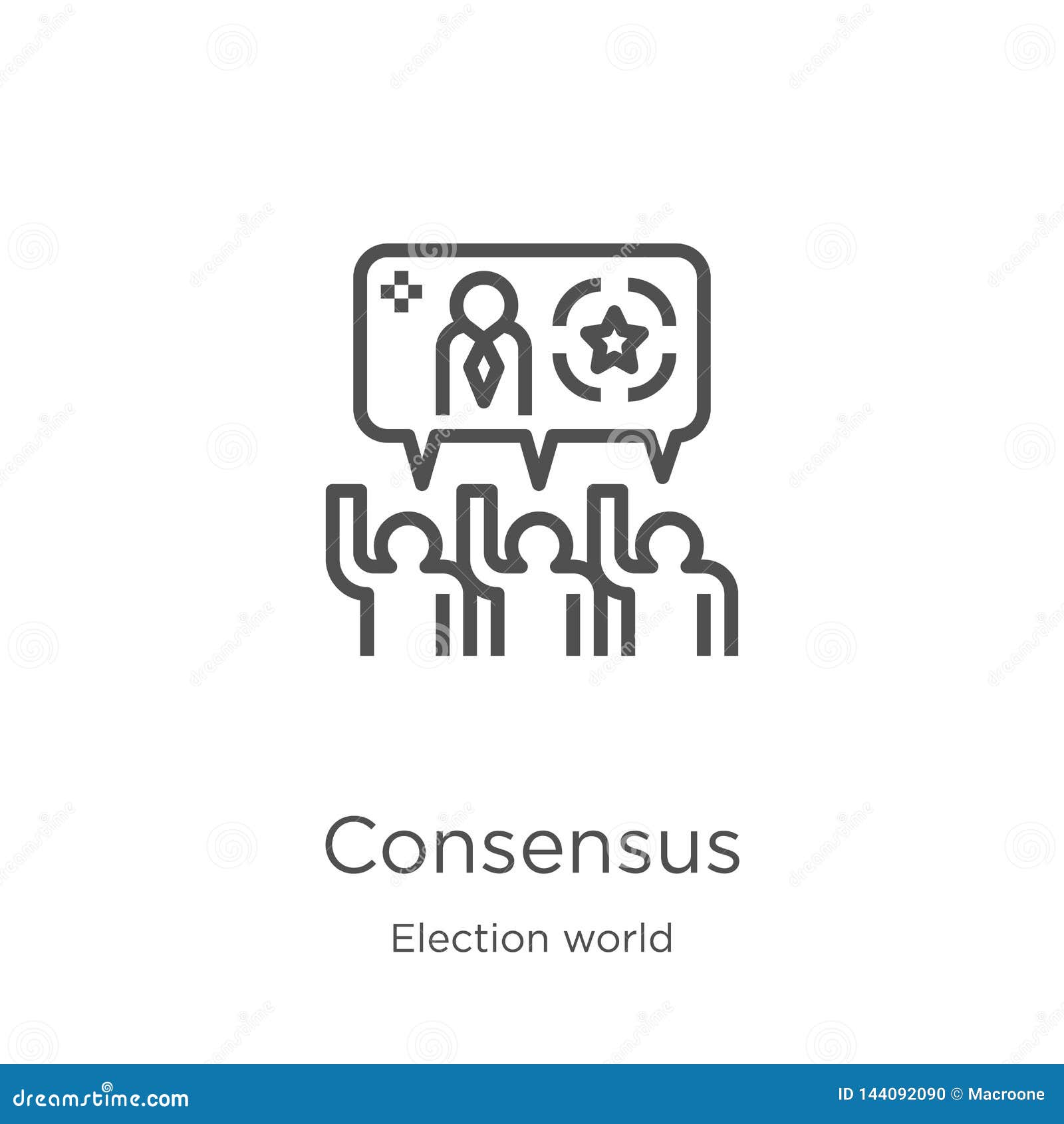 Consensus Icon, Black Vector Sign With Editable Strokes, Concept ...