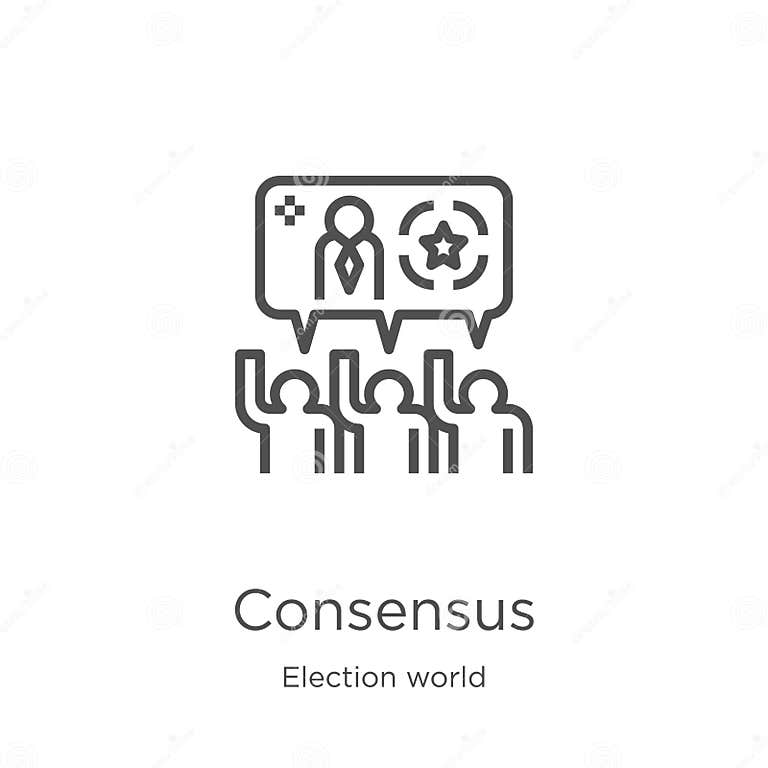 Consensus Icon Vector from Election World Collection. Thin Line ...