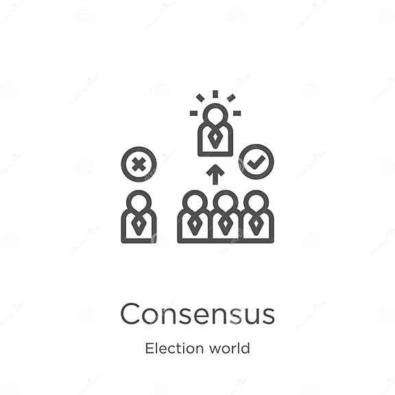 Consensus Icon Vector from Election World Collection. Thin Line ...