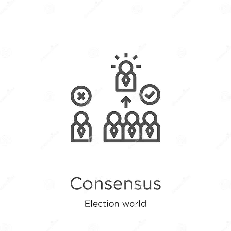 Consensus Icon Vector from Election World Collection. Thin Line ...