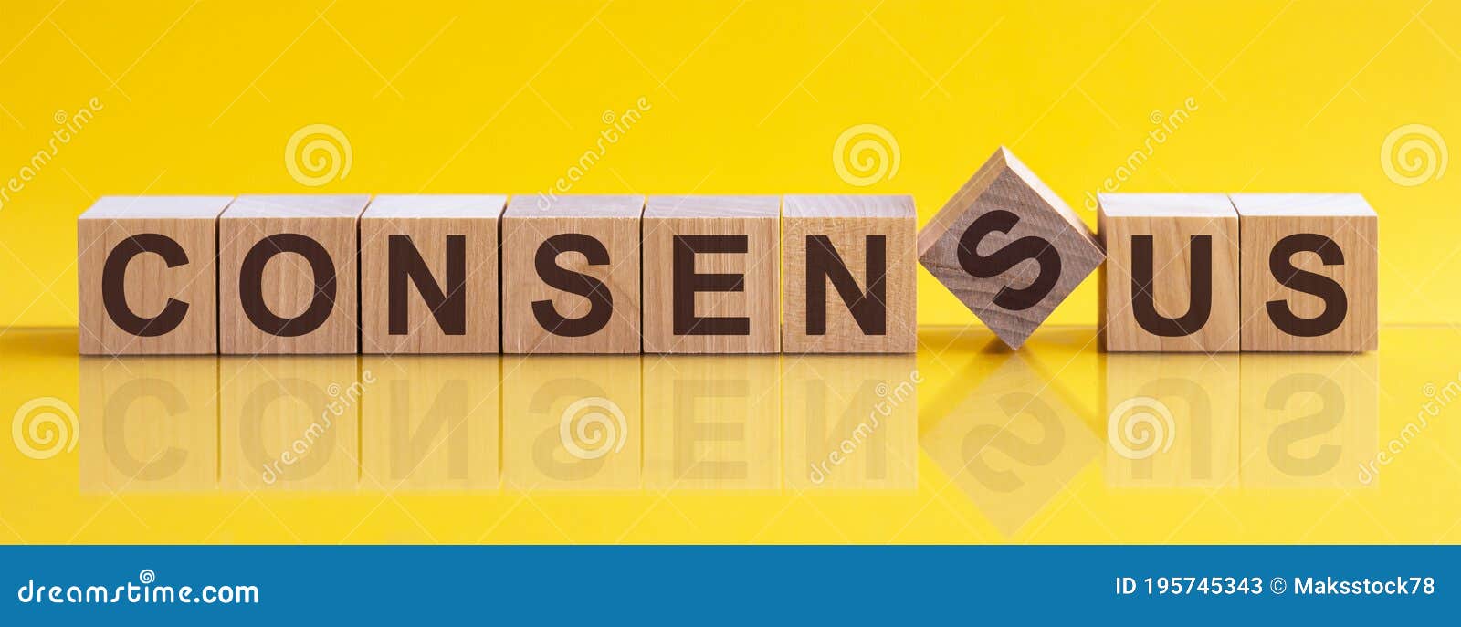 CONSENSUS Word Made With Building Blocks On The Bright Yellow ...