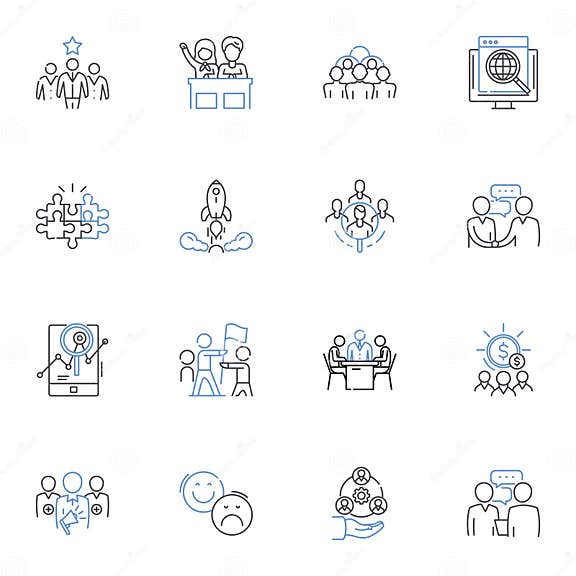Consensus Work Line Icons Collection. Collaboration, Agreement, Unity ...