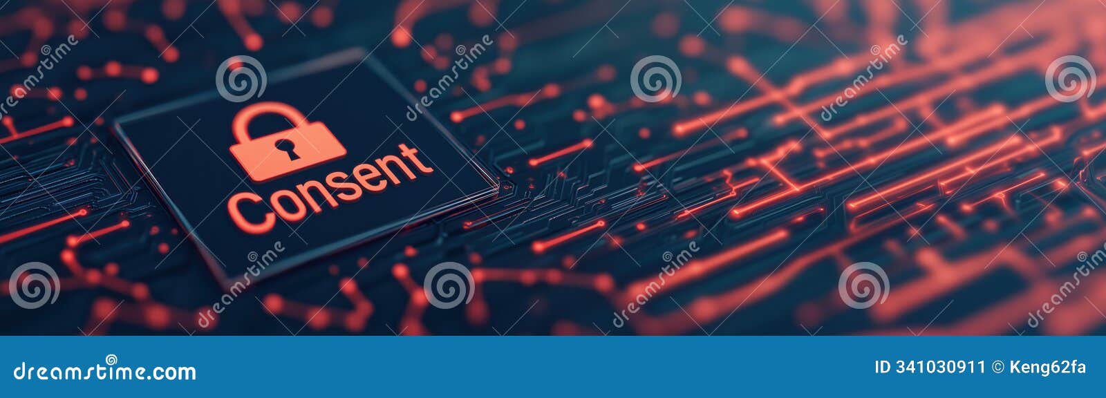 Consent Button On Digital Circuit Background Symbolizes Data Security ...