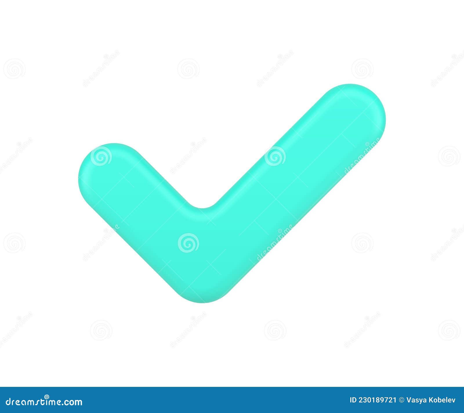 Consent Check Mark 3d Icon. Turquoise Symbol Of User Approval And Trust ...