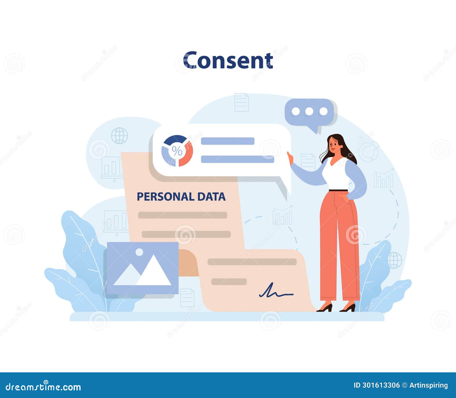 Consent Concept Illustration. Flat Vector Illustration Stock ...