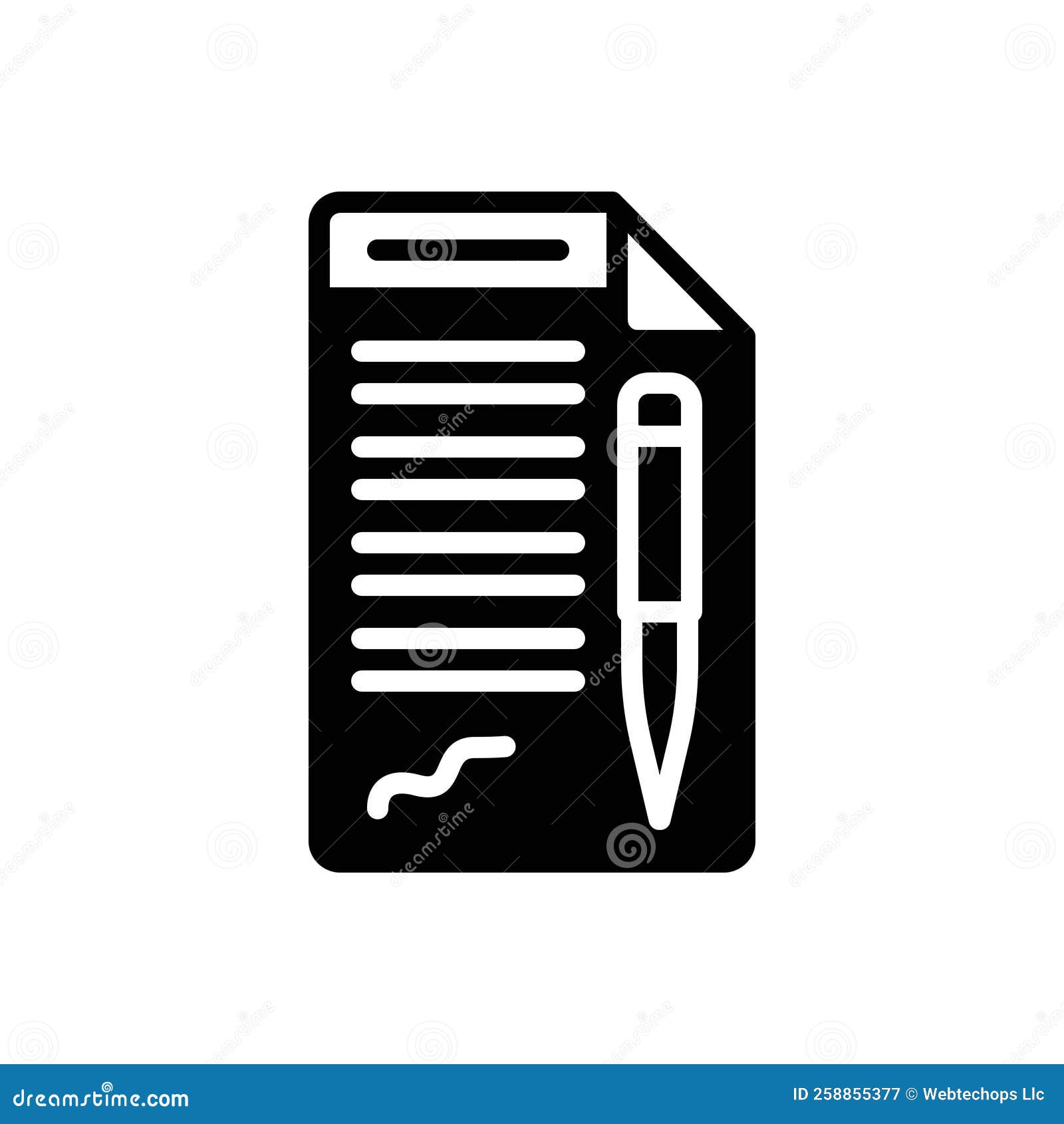 Black Solid Icon for Consent, Agreement and Permission Stock Vector ...