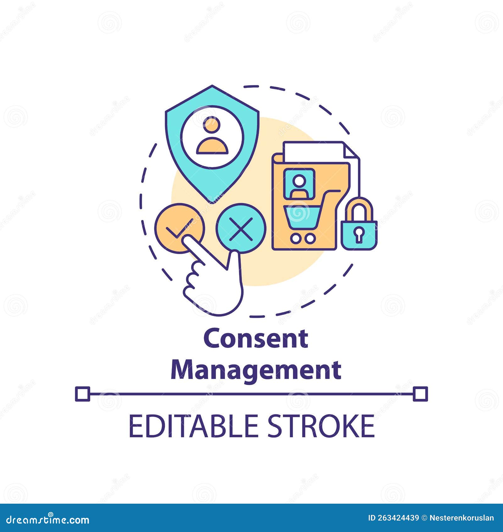 Consent Management Concept Icon Stock Vector - Illustration of consent ...