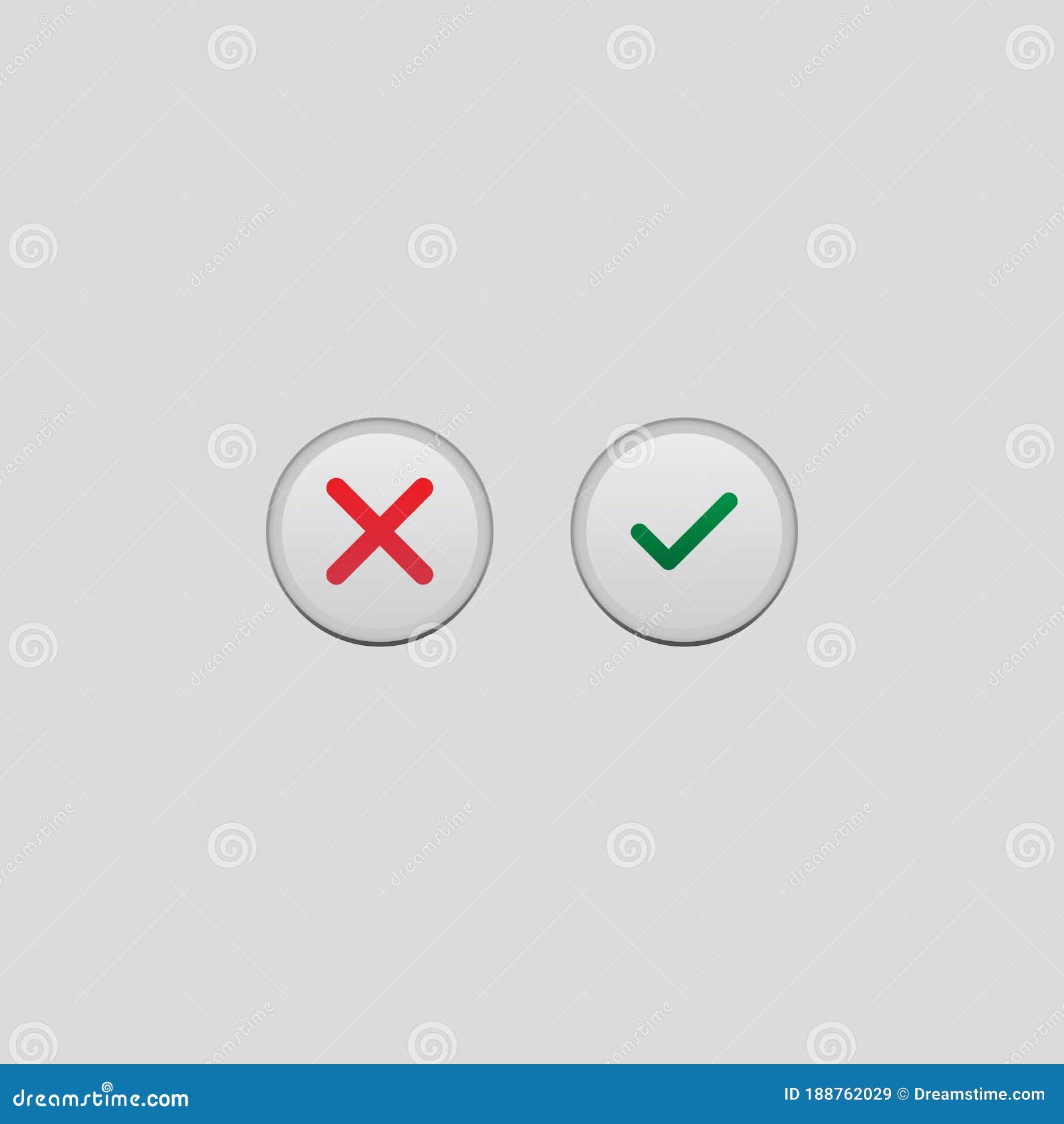 3d Consent And Cancel Buttons. Red And Green Buttons. Vector Clipart ...