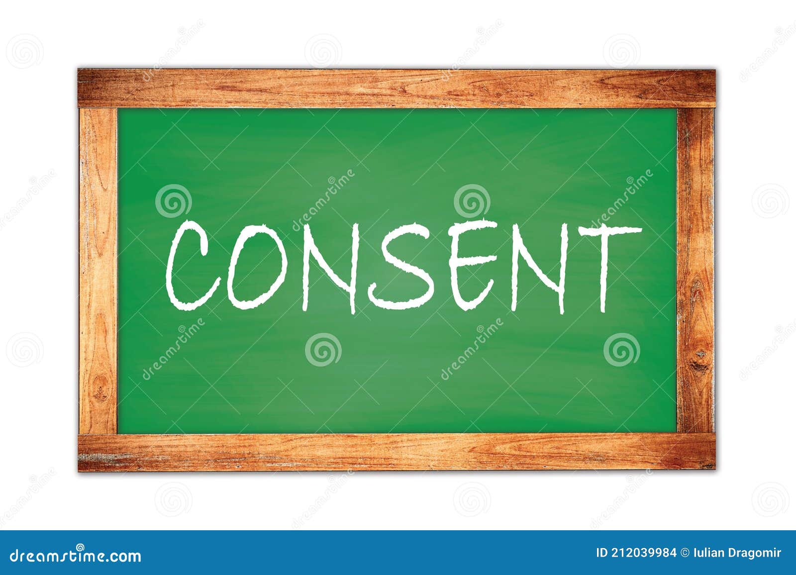 CONSENT Text Written on Green School Board Stock Illustration ...