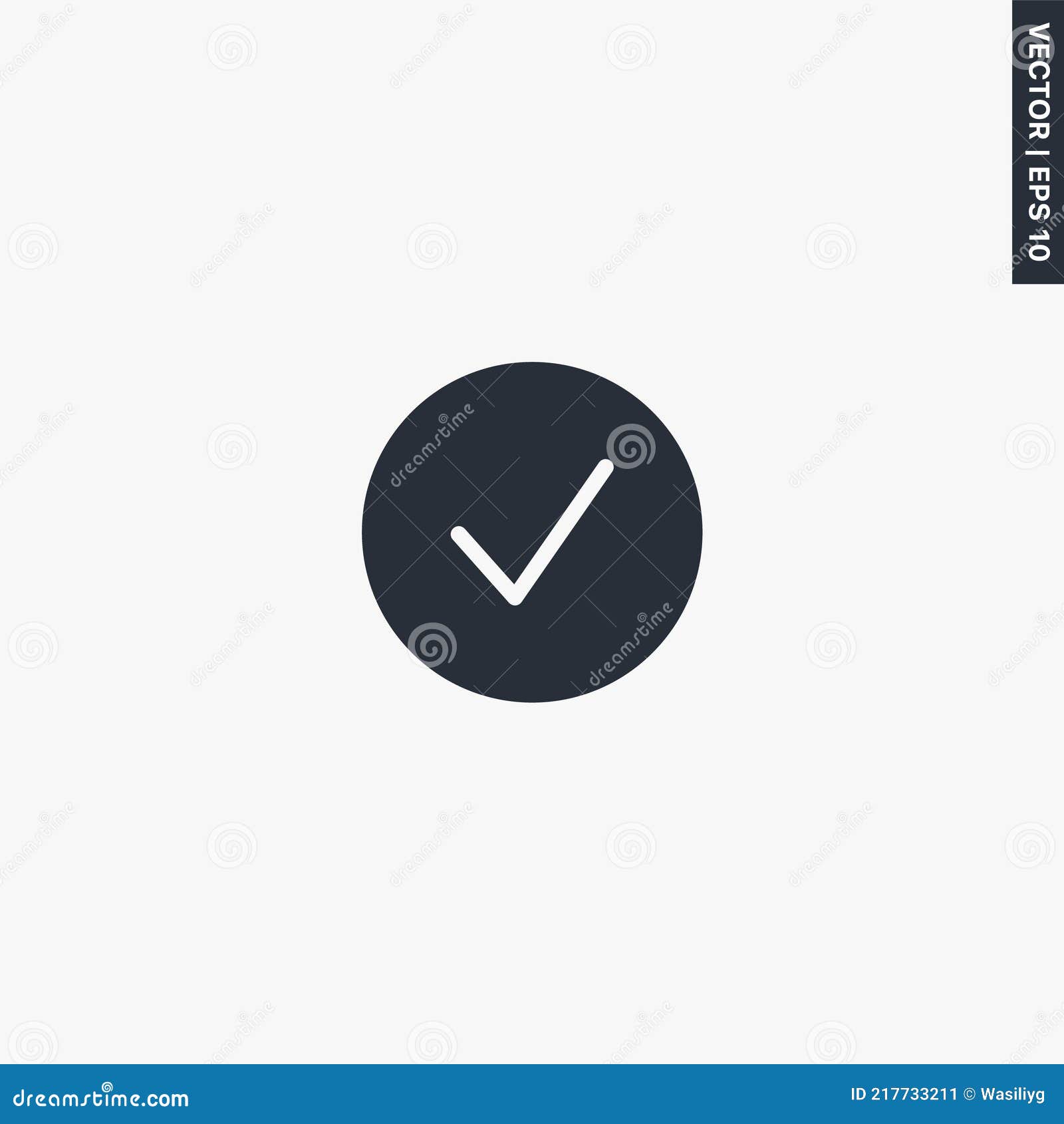 Consent, Tick, Premium Quality Flat Icon Stock Vector - Illustration of ...