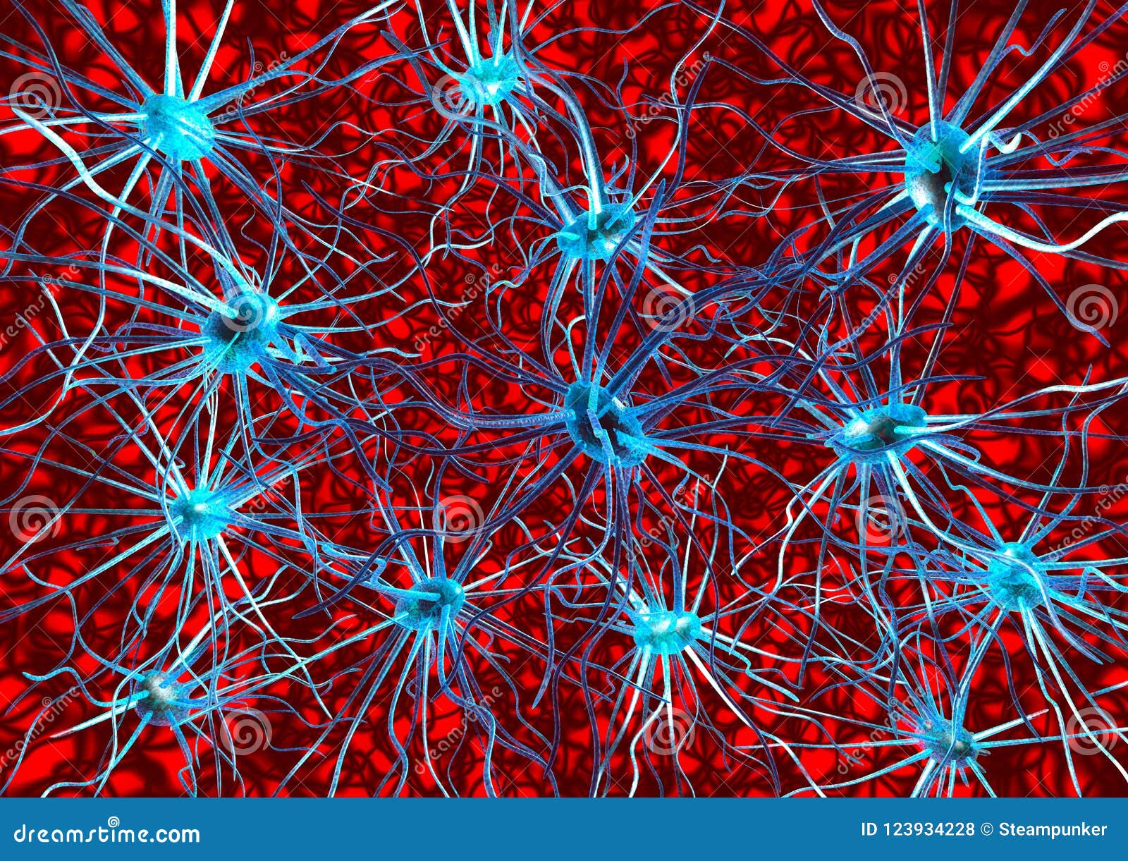 Neurons. Active Nerve Cells in Human Neural System. Braincell. 3D ...