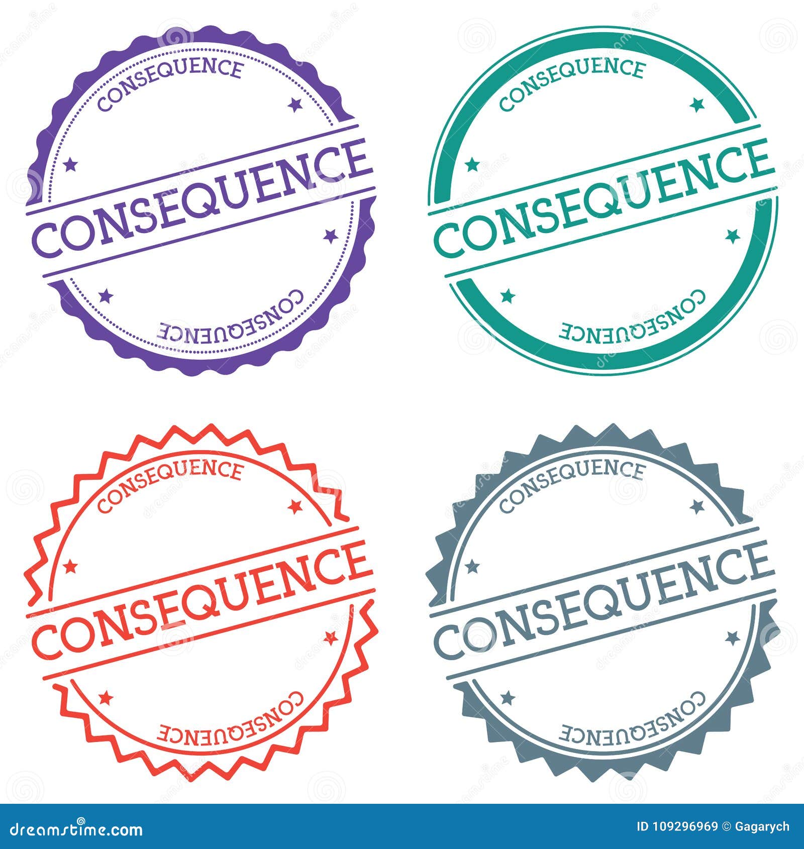 Consequence Badge Isolated on White Background. Stock Vector ...
