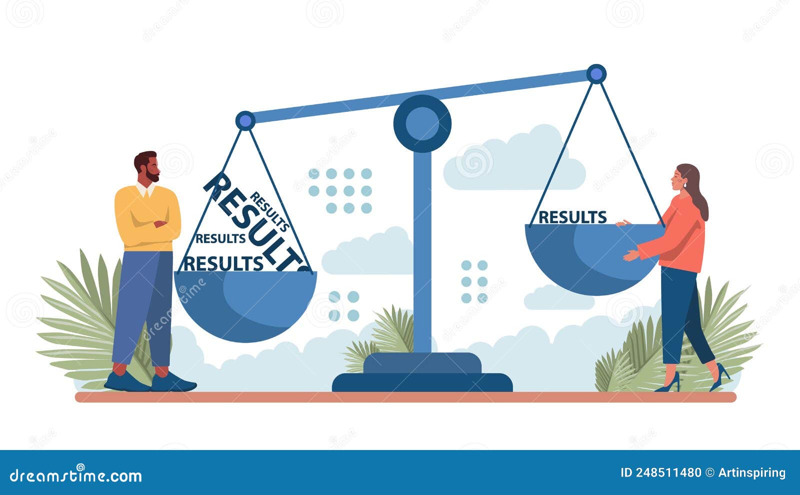 Consequences Concept. Character Making Action and Dealing Stock ...
