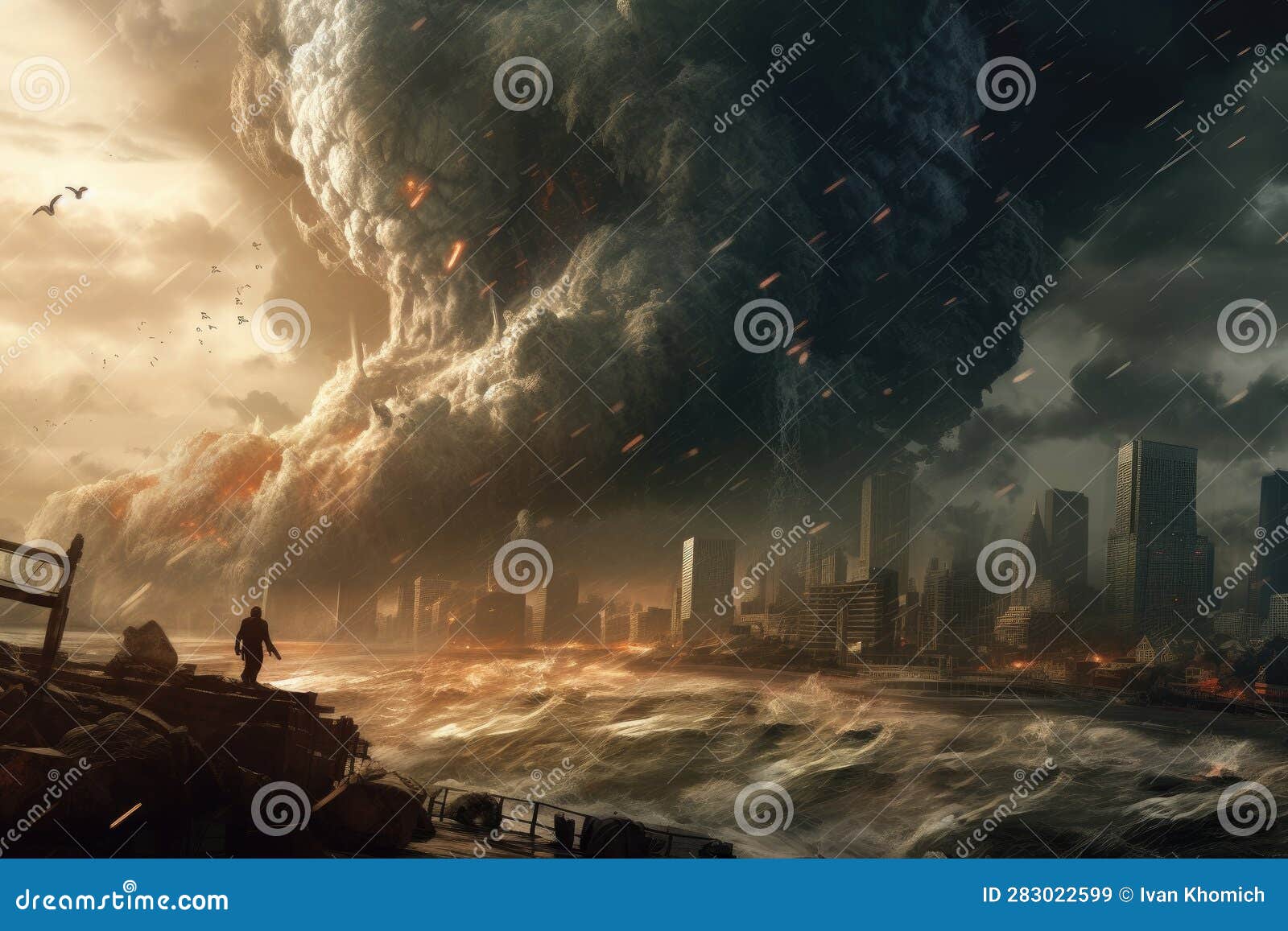 Consequences of Disasters, War. Stock Illustration - Illustration of ...