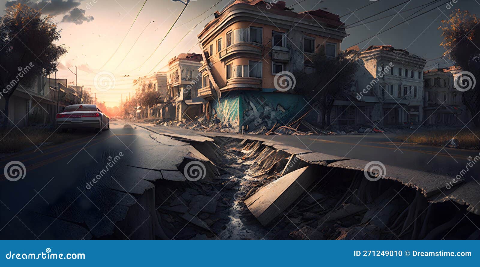 Consequences of an Earthquake in the City. Tectonic Plate Shift and ...