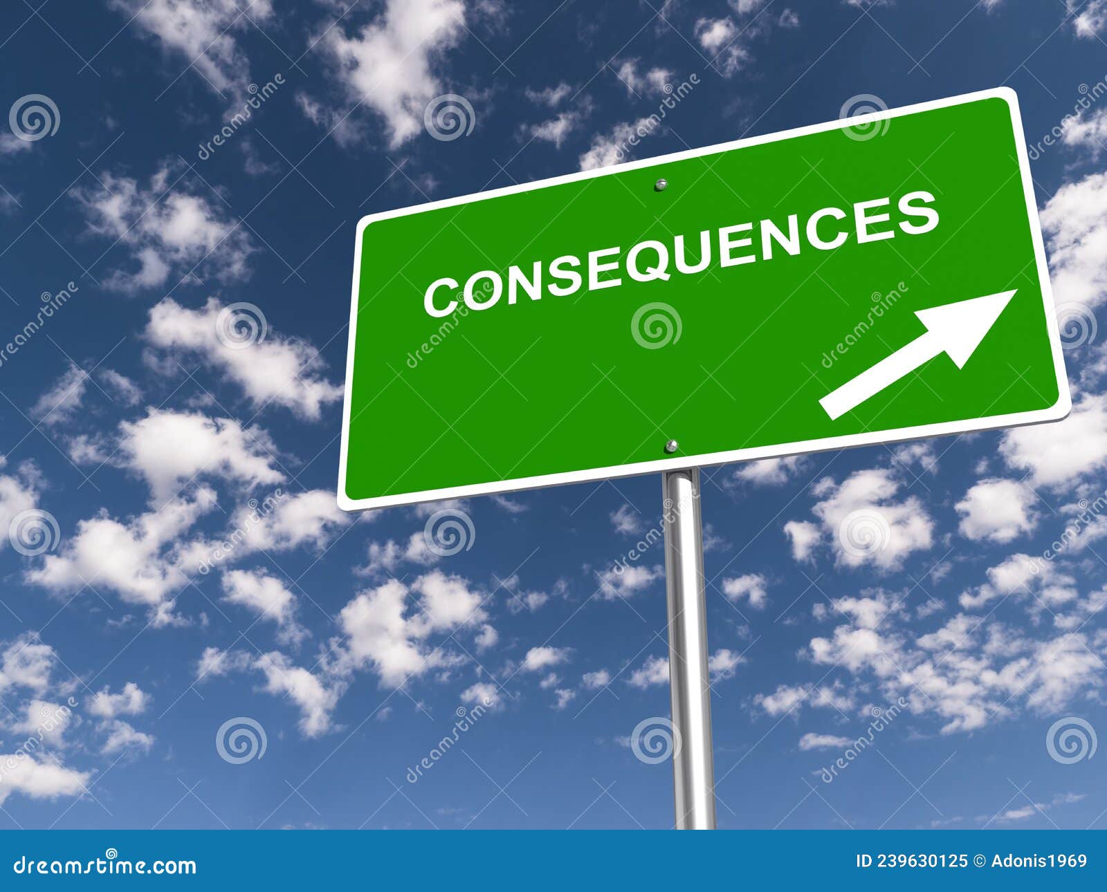 Consequences traffic sign stock image. Image of isolated - 239630125