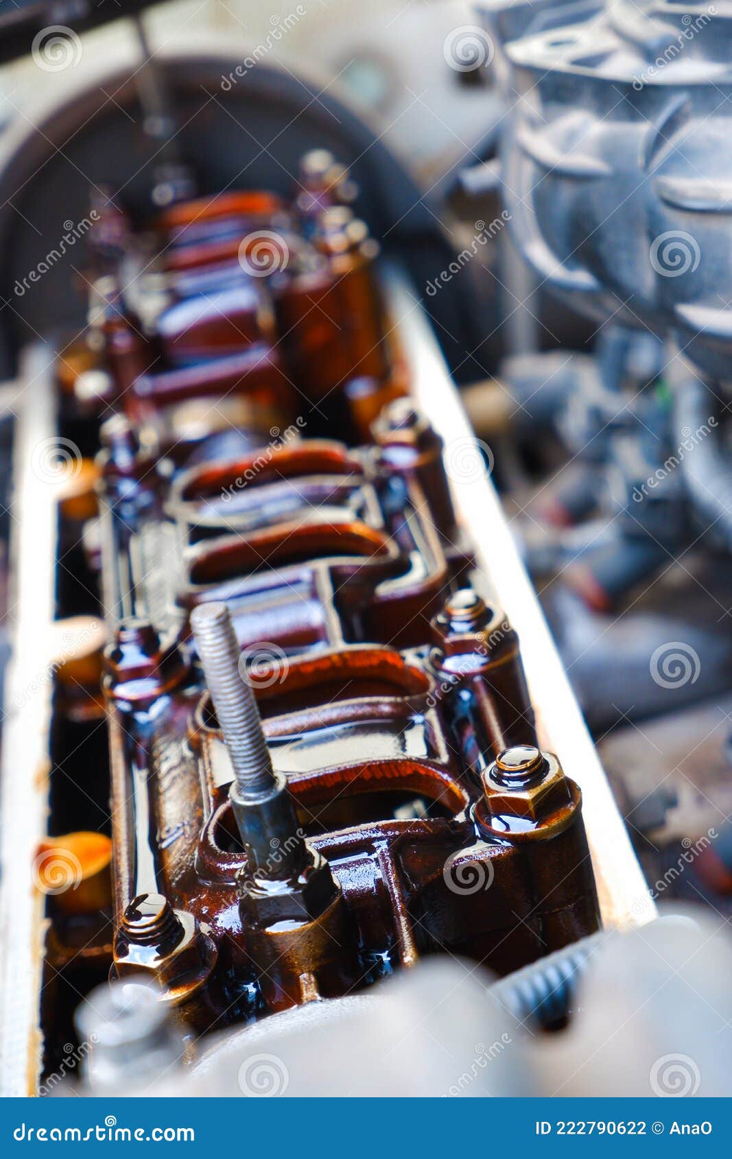 Car Repair. the Consequences of Using Poor Quality Engine Oil. Deposits ...