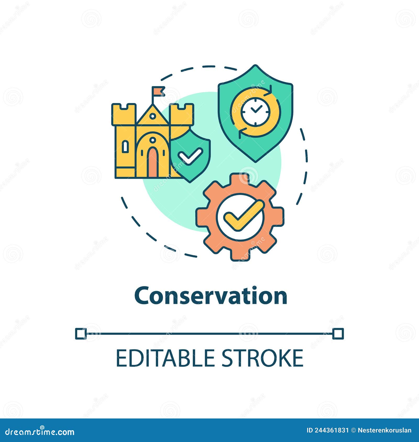 Conservation concept icon stock vector. Illustration of preservation ...