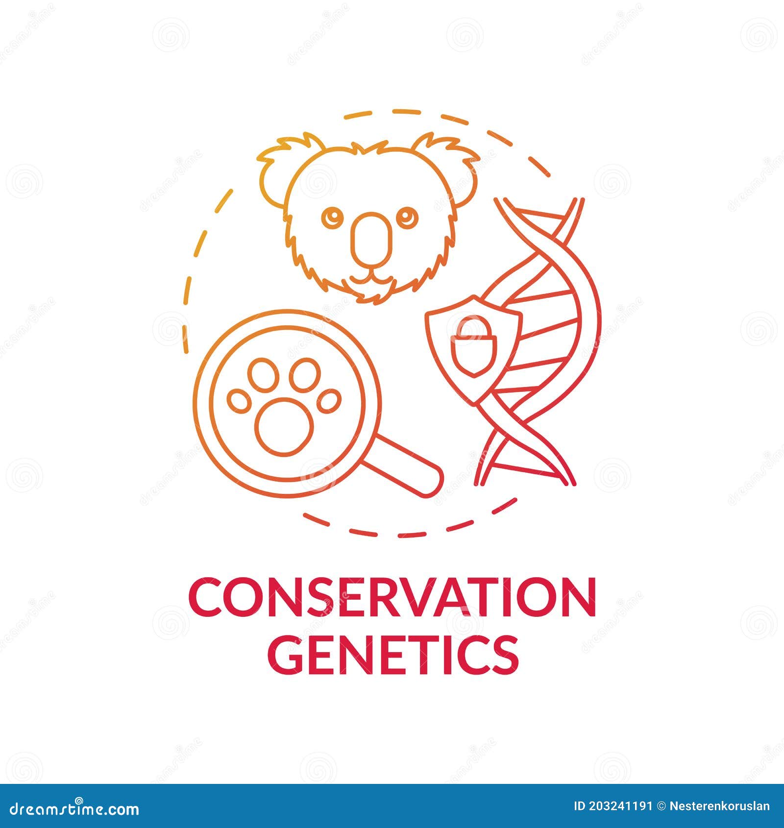 Conservation Genetics Red Gradient Concept Icon Stock Vector ...
