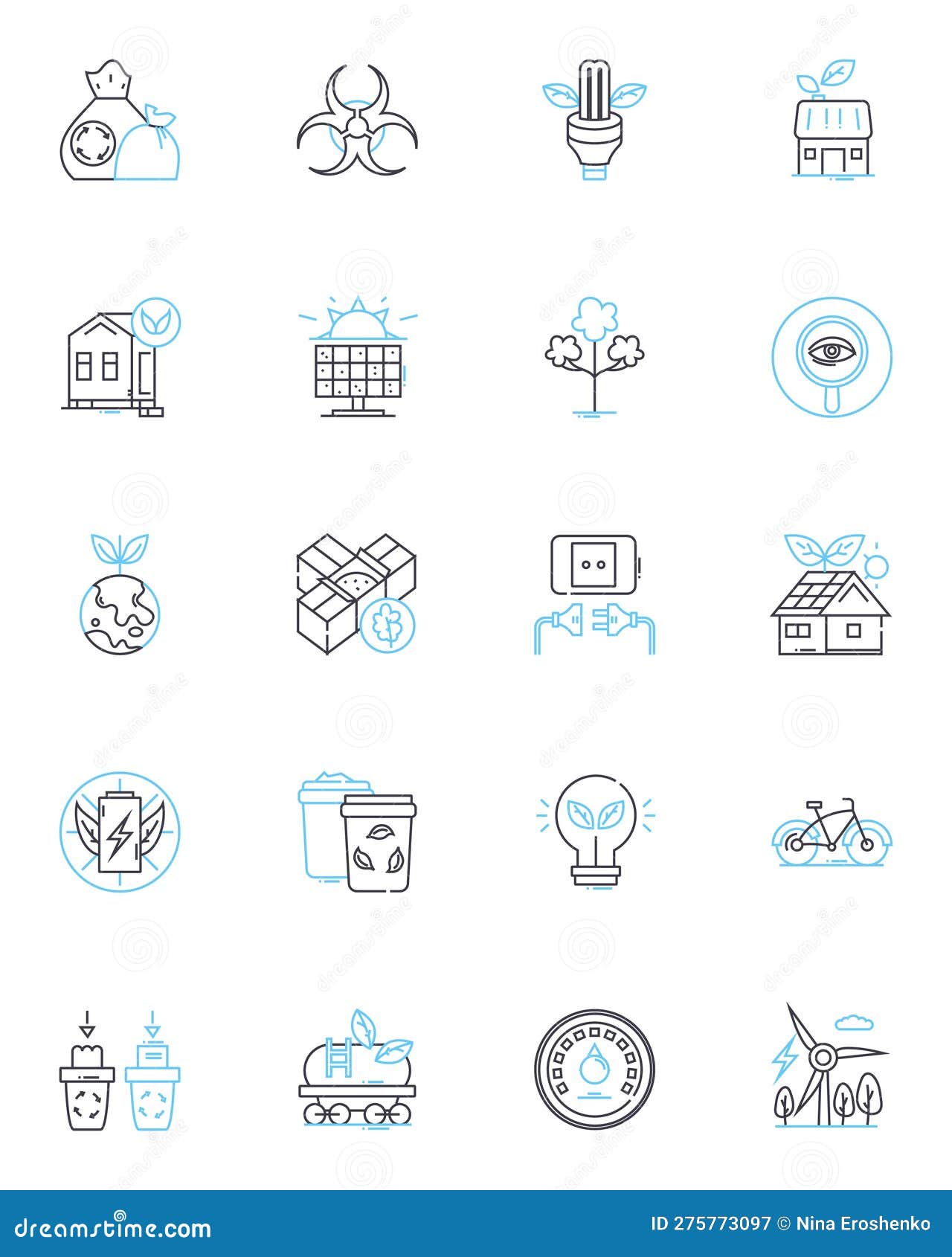 Conservation Intelligence Linear Icons Set. Sustainability, Environment ...