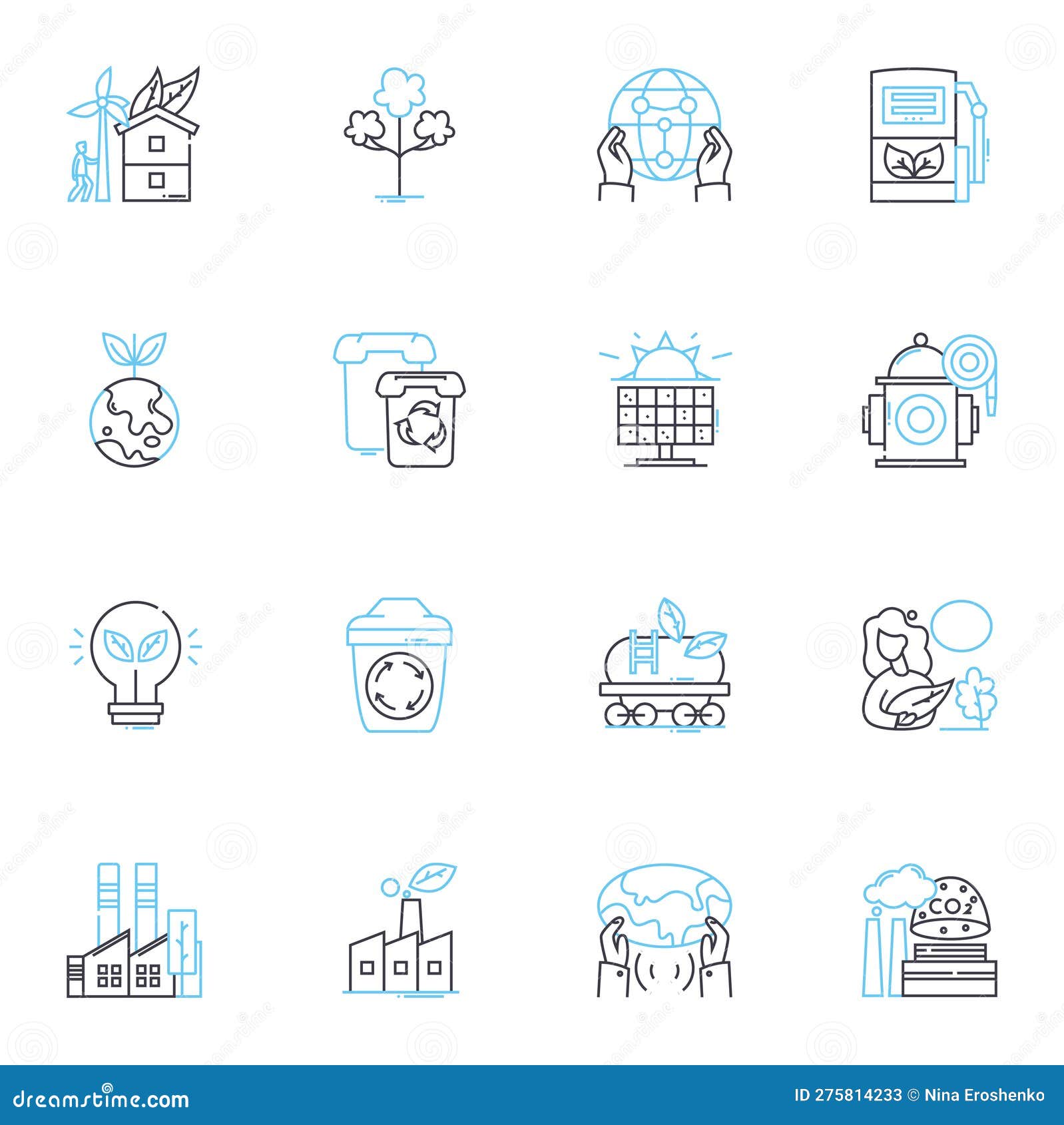 Conservation Intelligence Linear Icons Set. Sustainability, Environment ...