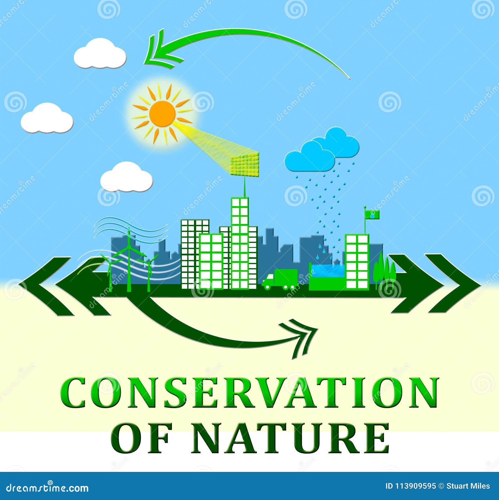 Conservation of Nature Means Conserve 3d Illustration Stock ...