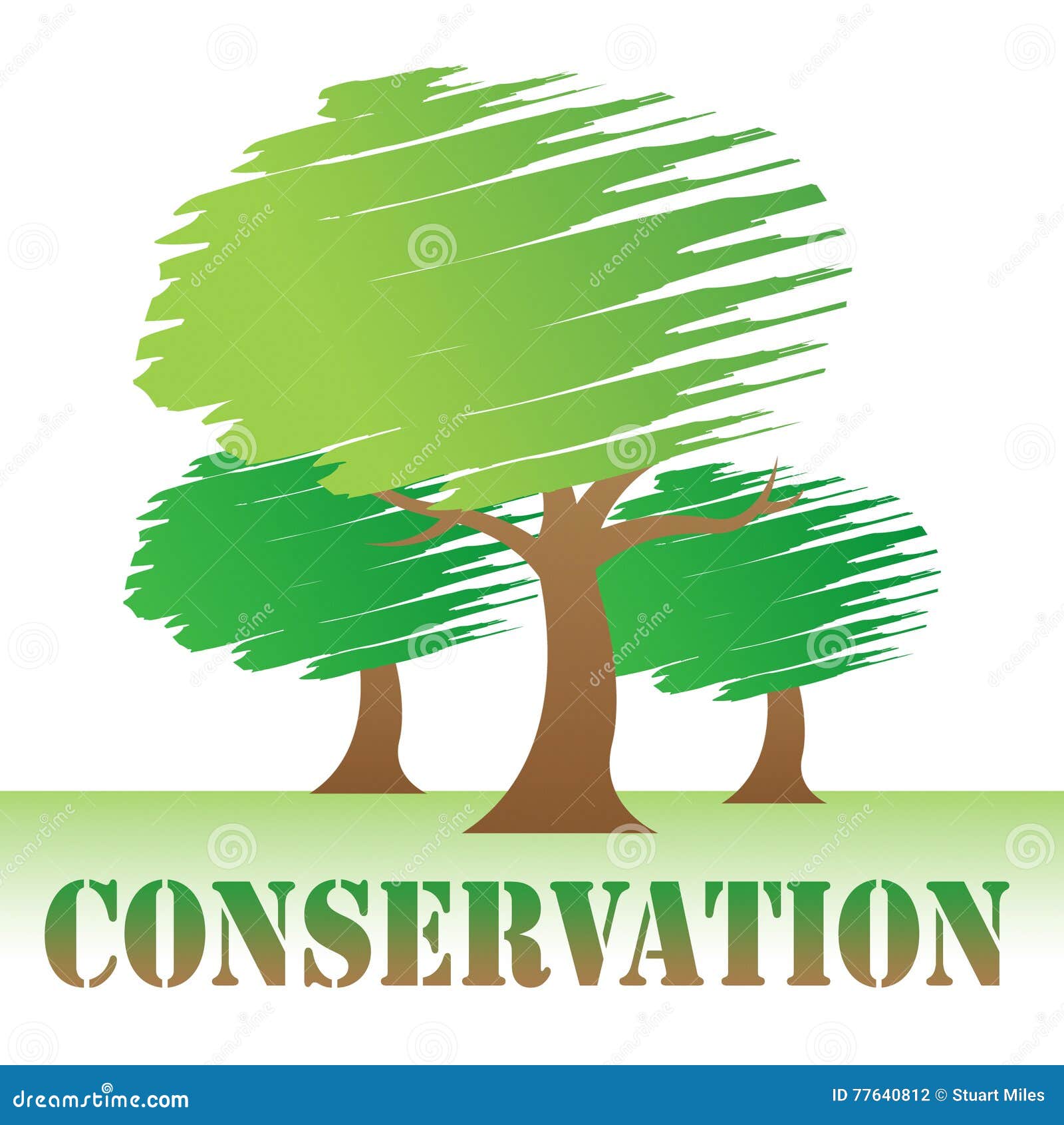 Conservation Trees Indicates Go Green and Eco Stock Illustration ...
