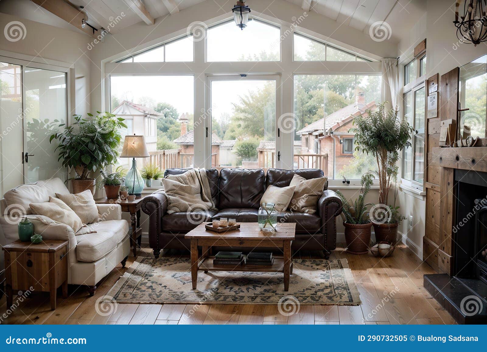 Showcasing Interior Design in Style Rustic Radiance Stock Illustration ...