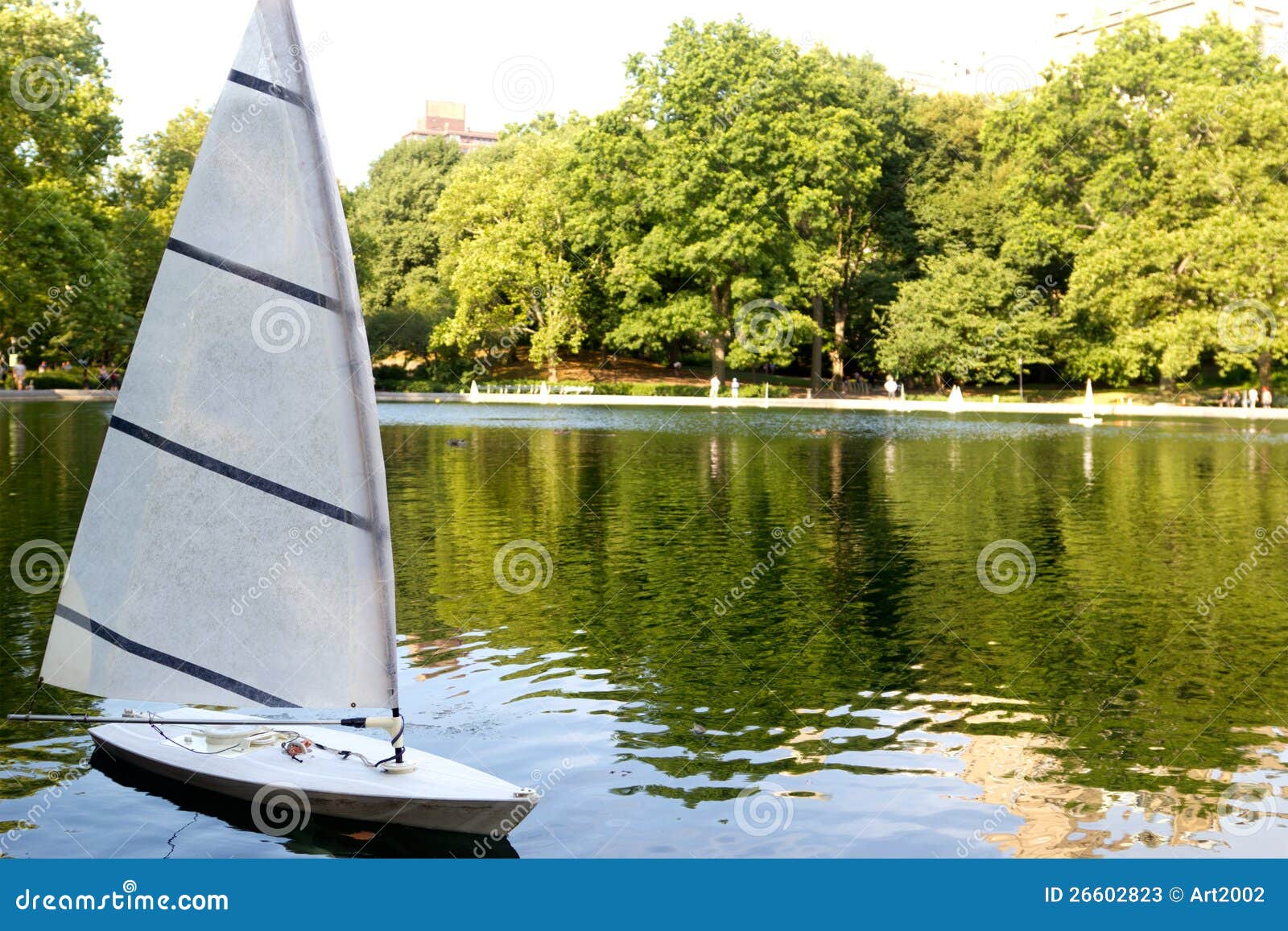 Conservatory Water in Central Park, NYC Stock Image - Image of ...