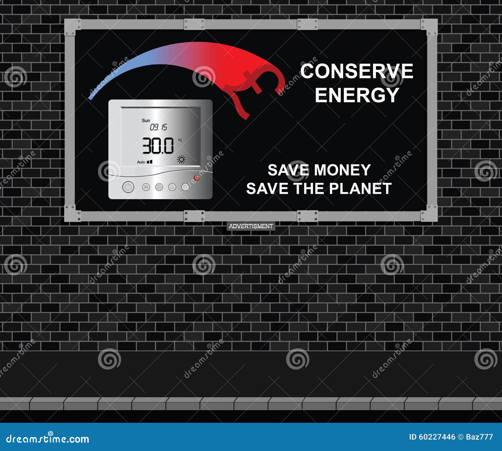 Conserve Energy Advertising Board Stock Illustration - Illustration of ...