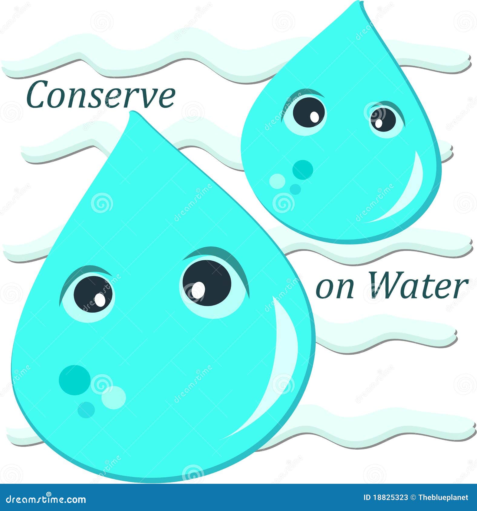 Conserve on Water stock vector. Illustration of whimsical - 18825323