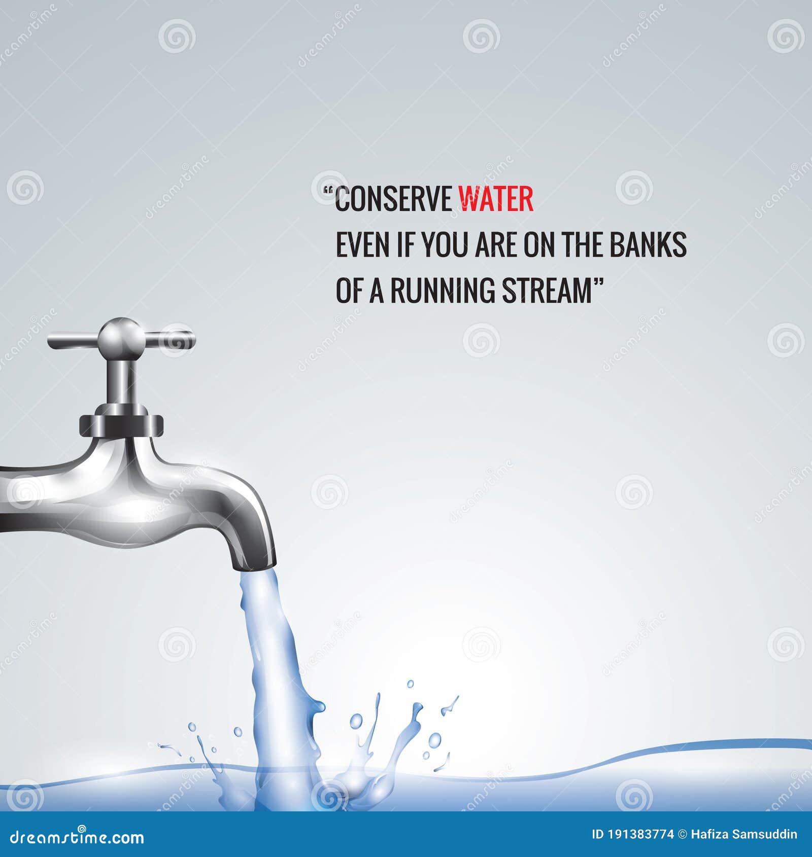 Conserve Water. Vector Illustration Decorative Design Stock Vector ...