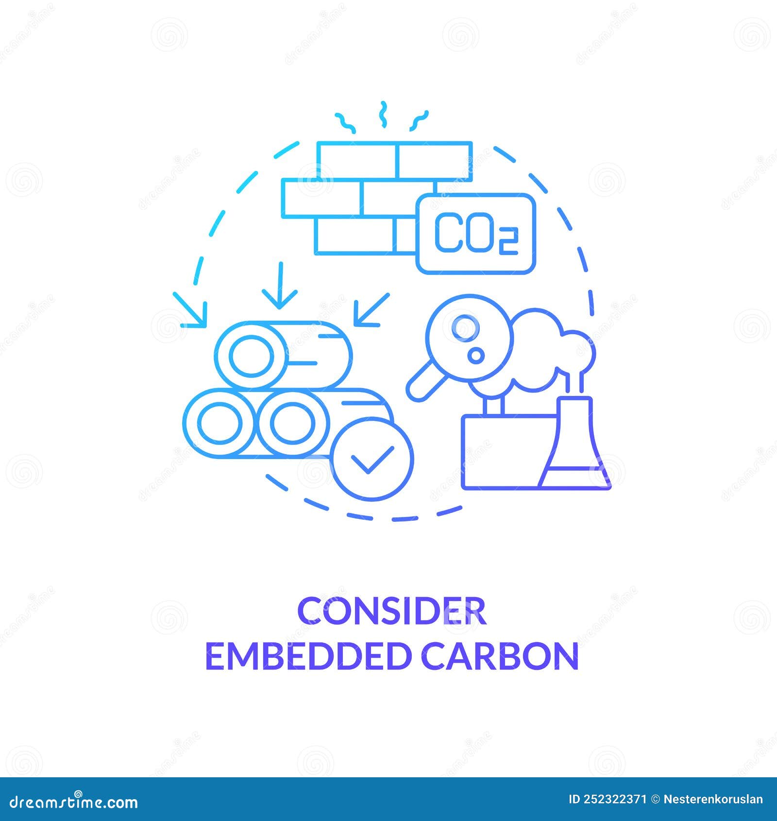 Consider Embedded Carbon Blue Gradient Concept Icon Stock Vector ...