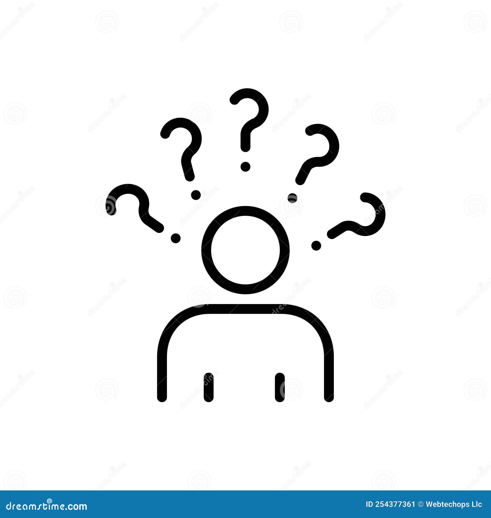 Black Line Icon for Consideration, Why and Question Stock Illustration ...