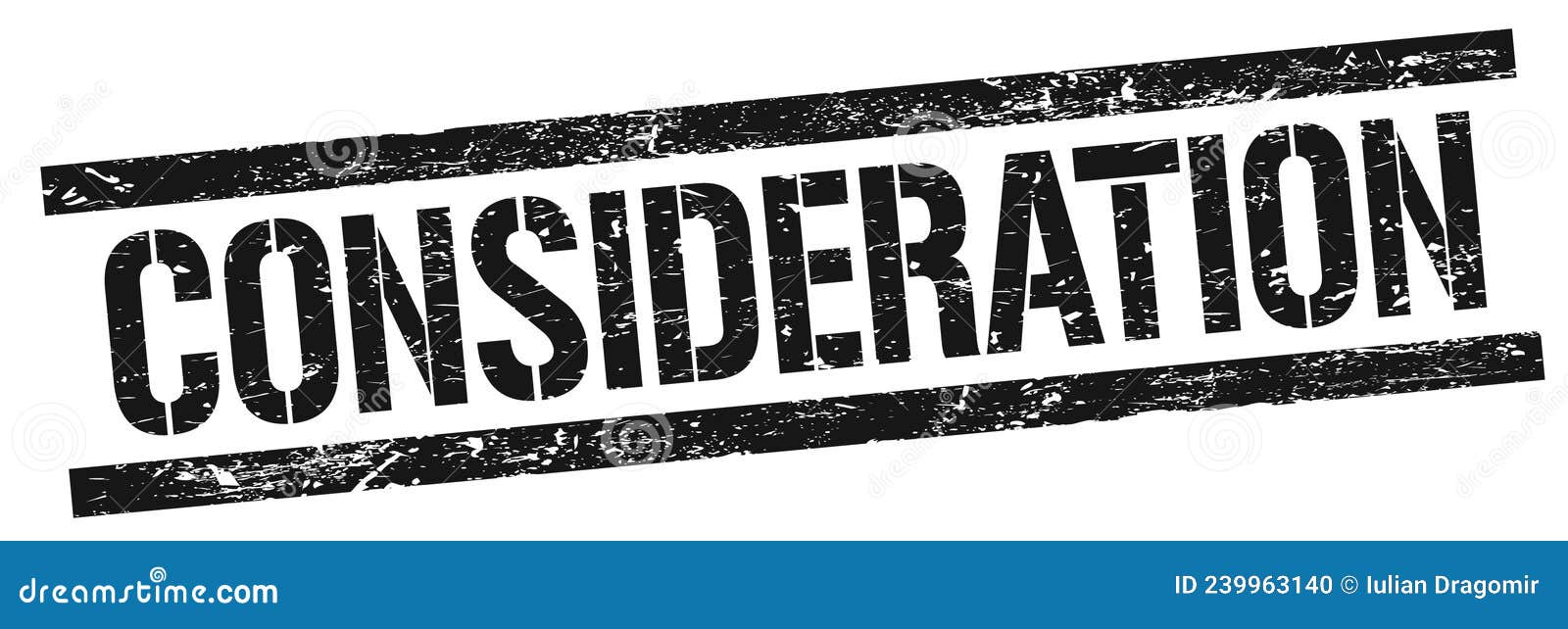 CONSIDERATION Text on Black Grungy Rectangle Stamp Stock Illustration ...