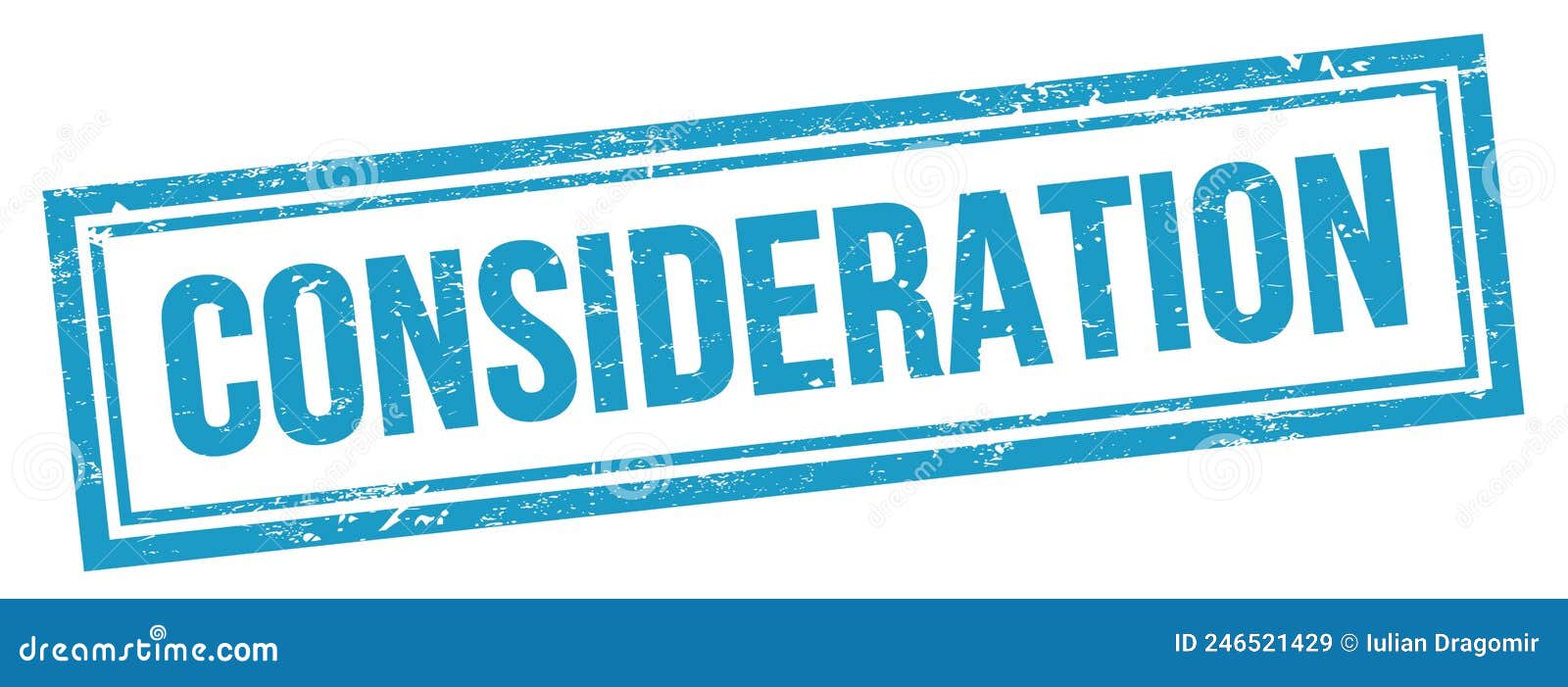 CONSIDERATION Text on Blue Grungy Vintage Stamp Stock Illustration ...