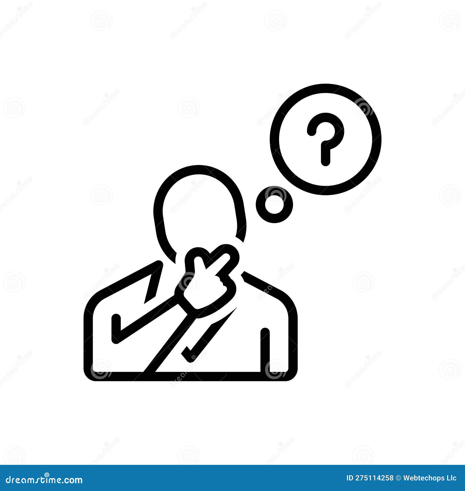 Black Line Icon for Considerations, Thought and Thinking Stock Vector ...