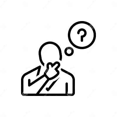 Black Line Icon for Considerations, Thought and Thinking Stock Vector ...