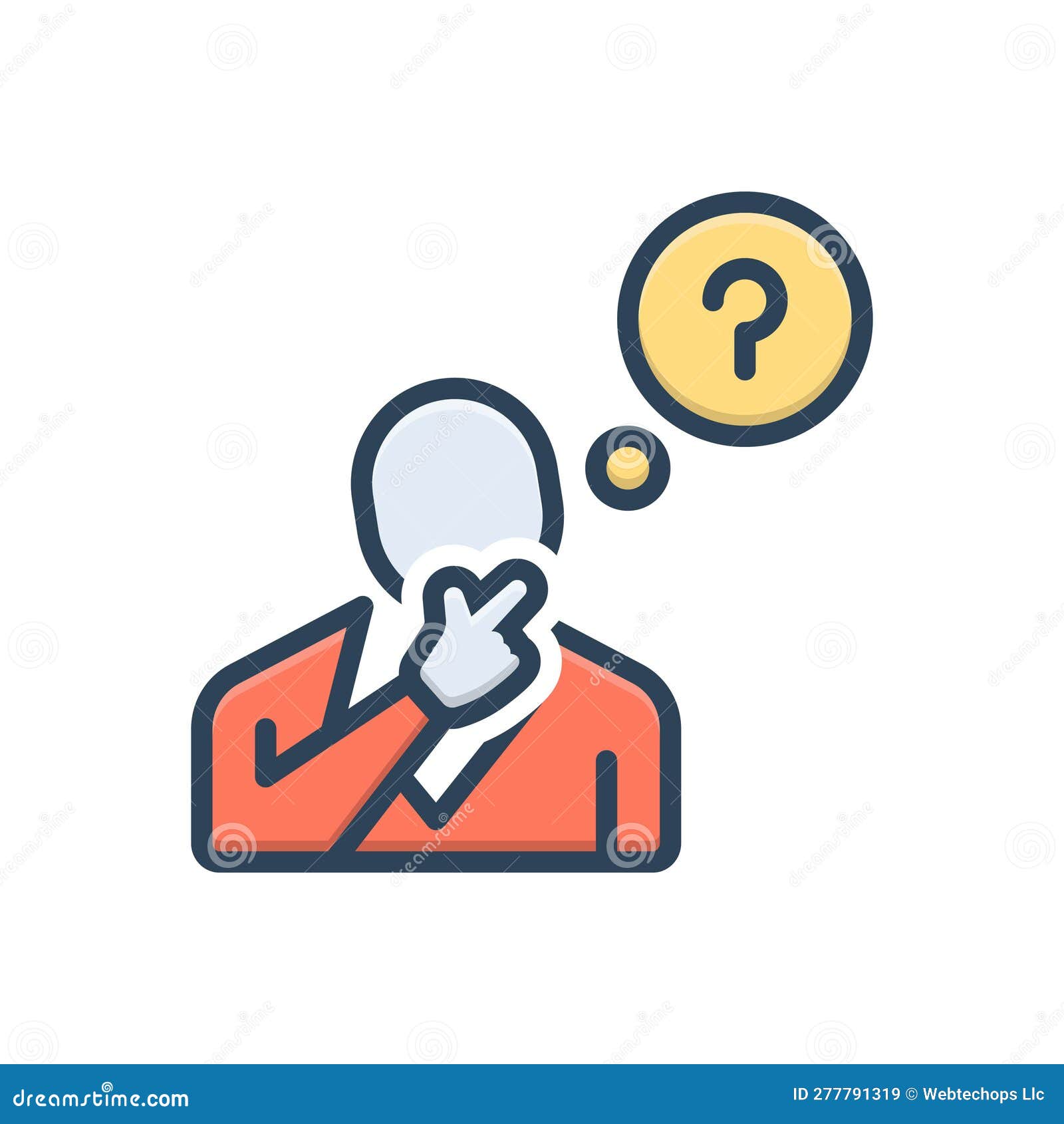 Color Illustration Icon for Considerations, Thought and Ulling Stock ...