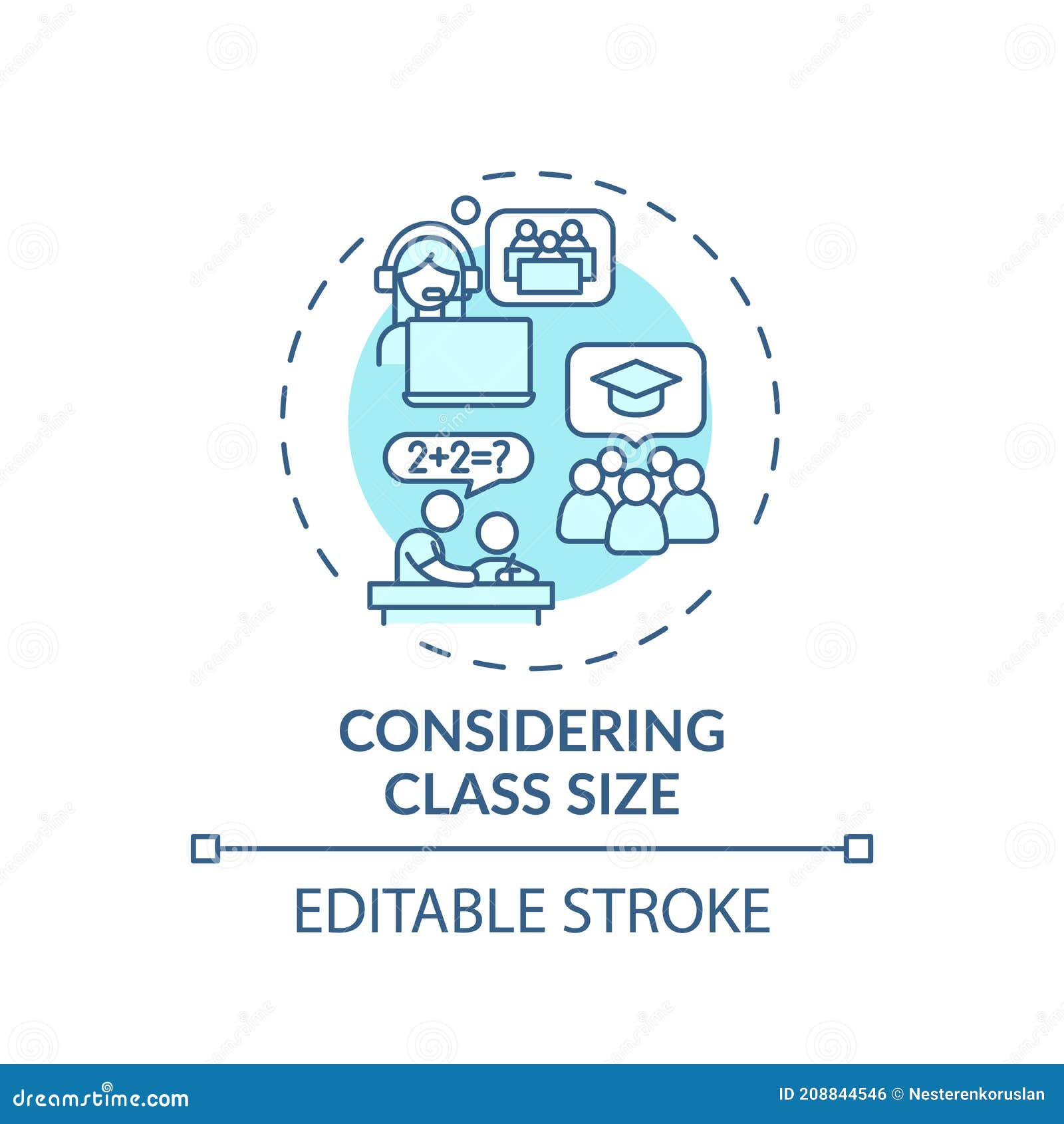 Considering Class Size Concept Icon Cartoon Vector | CartoonDealer.com ...