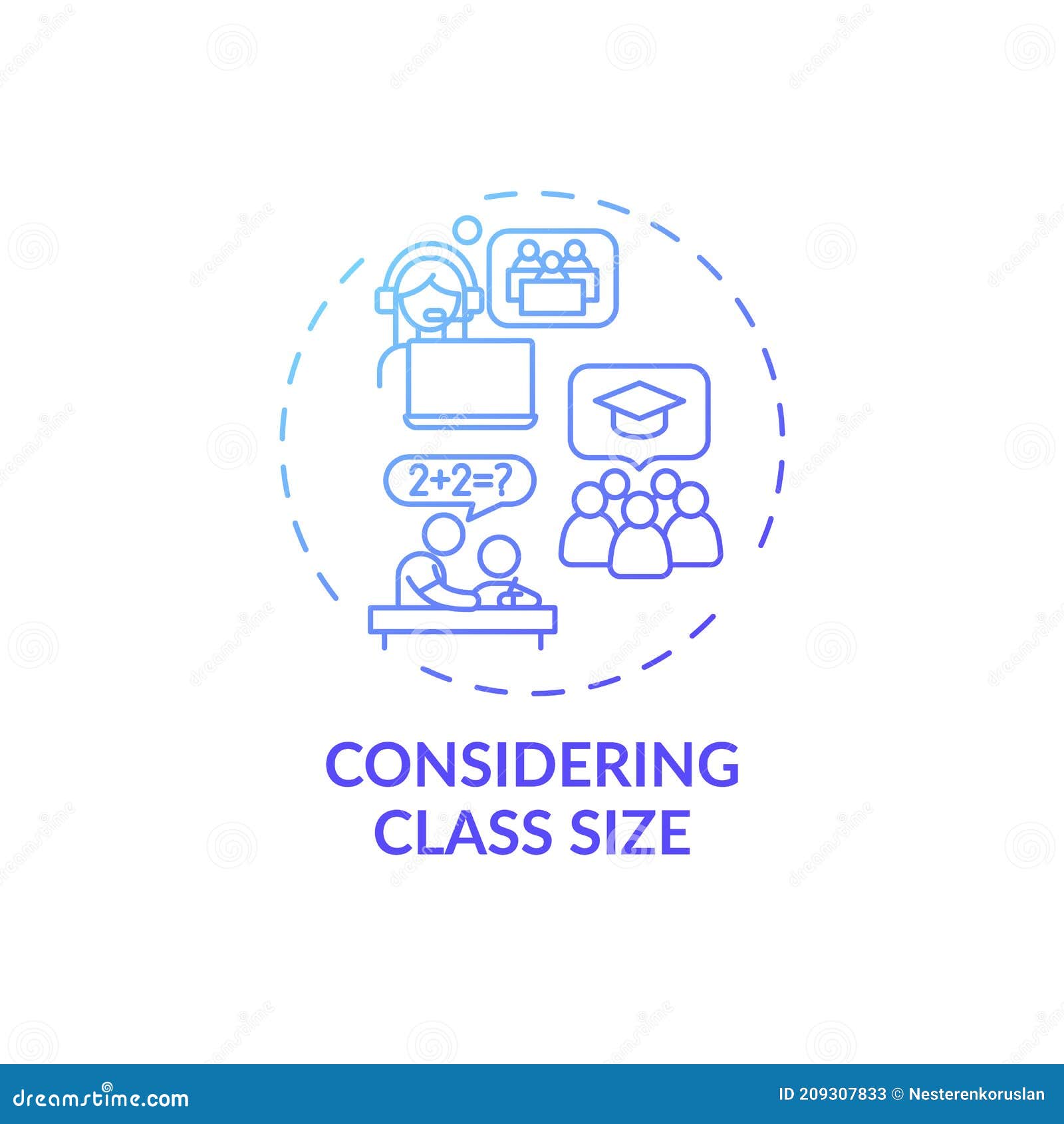 Considering Class Size Concept Icon Cartoon Vector | CartoonDealer.com ...