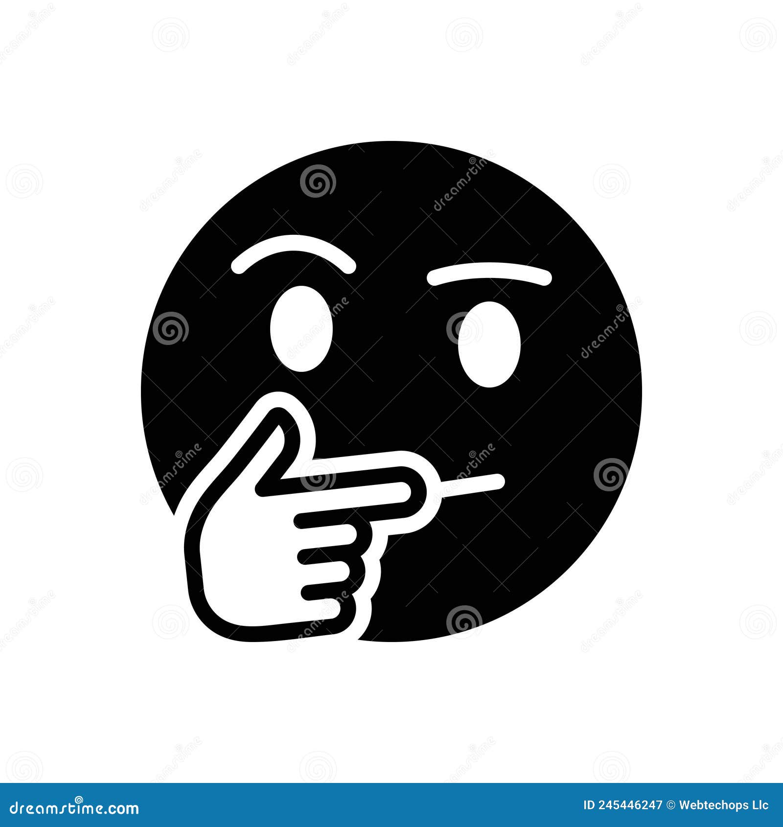 Black Solid Icon for Considering, Face and Emoji Stock Vector ...