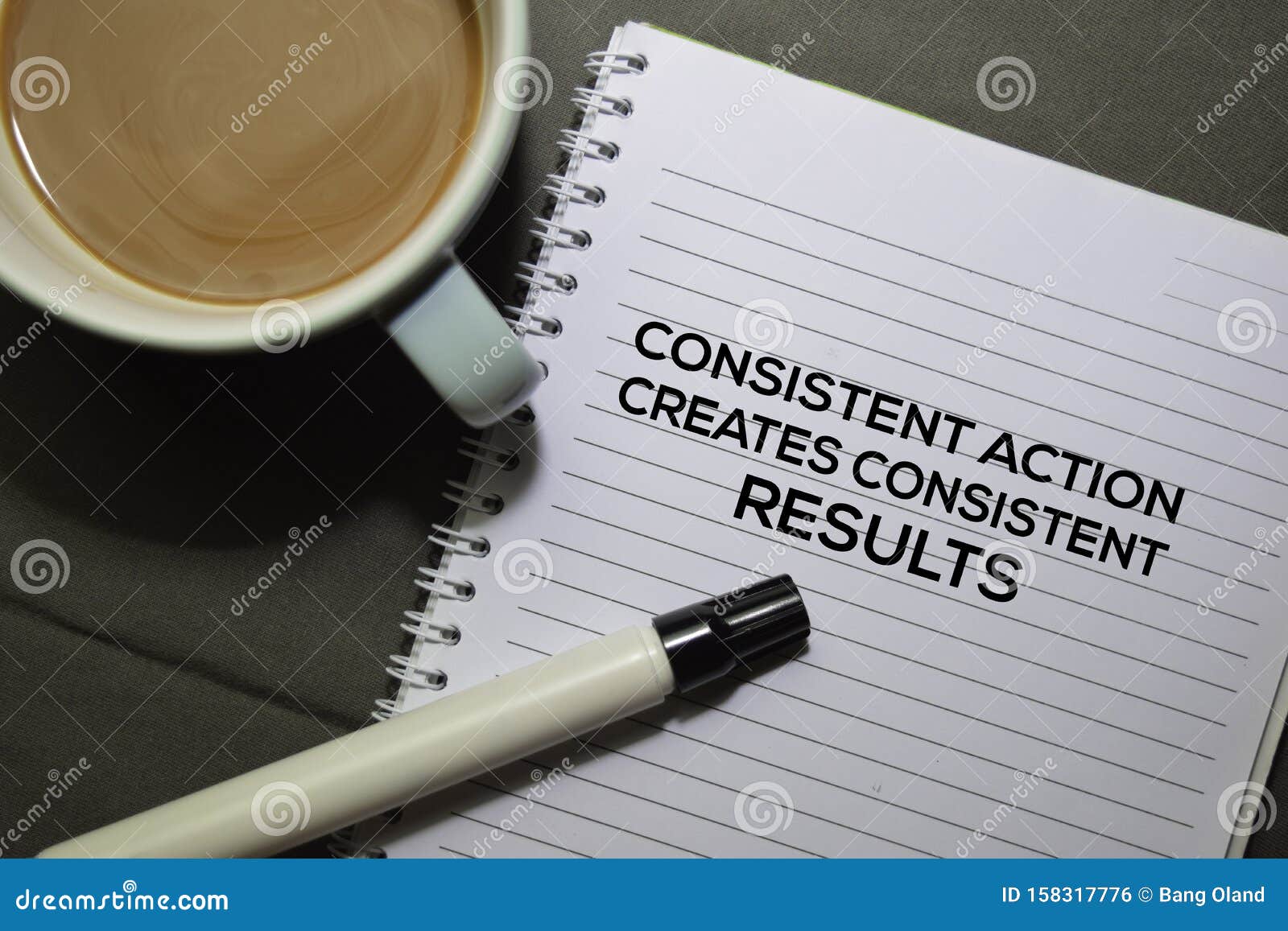 Consisten Action Creates Consistent Results Text on the Book Isolated ...