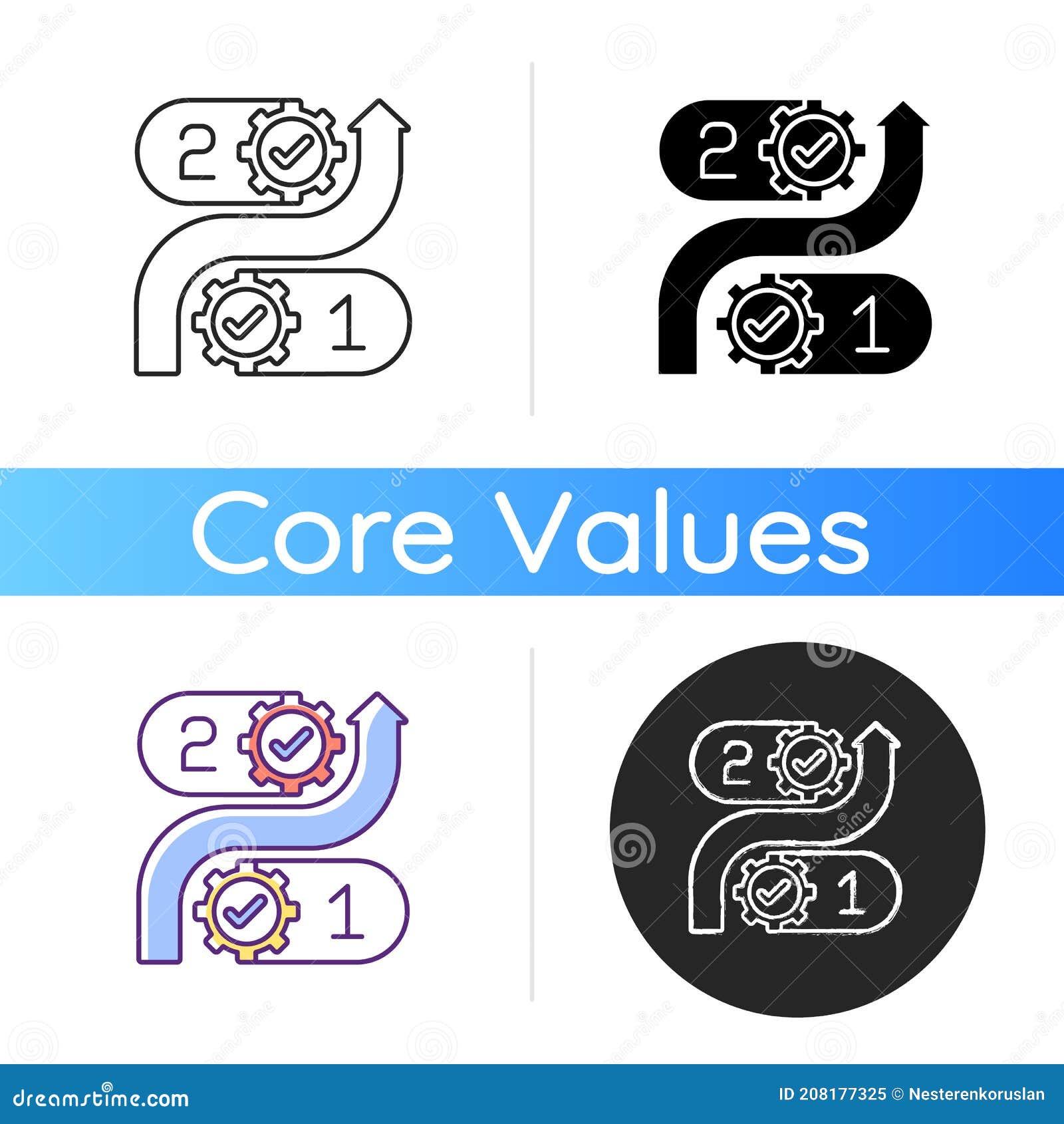 Consistency Icon, Color, Line, Outline Vector Sign, Linear Style ...