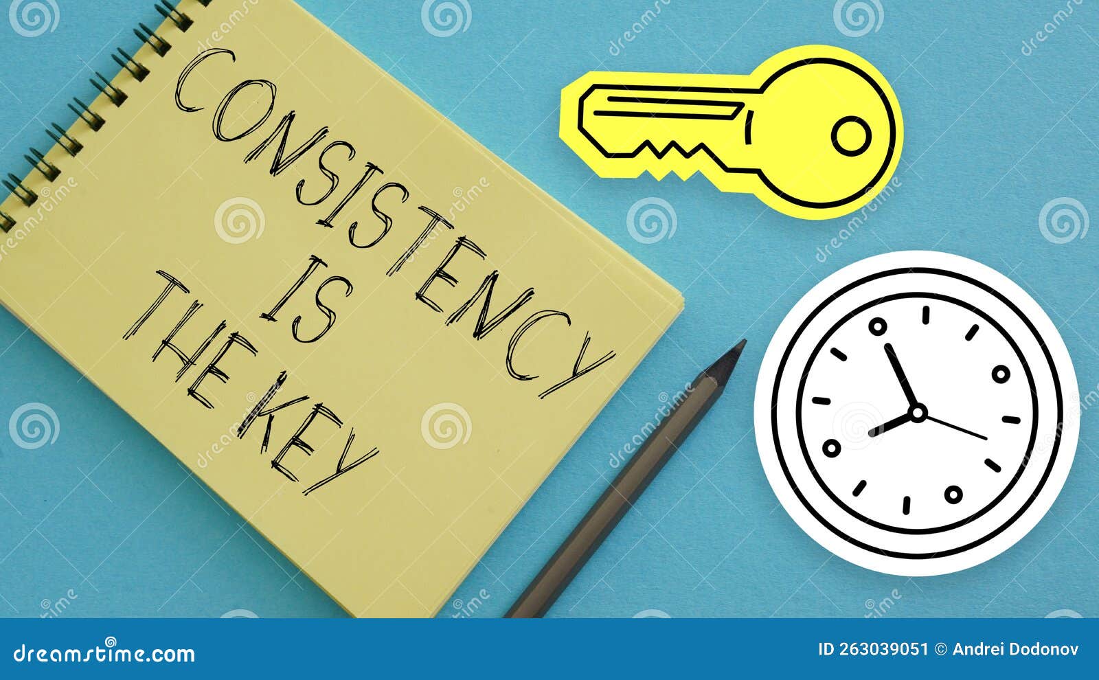 Consistency is the Key is Shown Using the Text Stock Image - Image of ...
